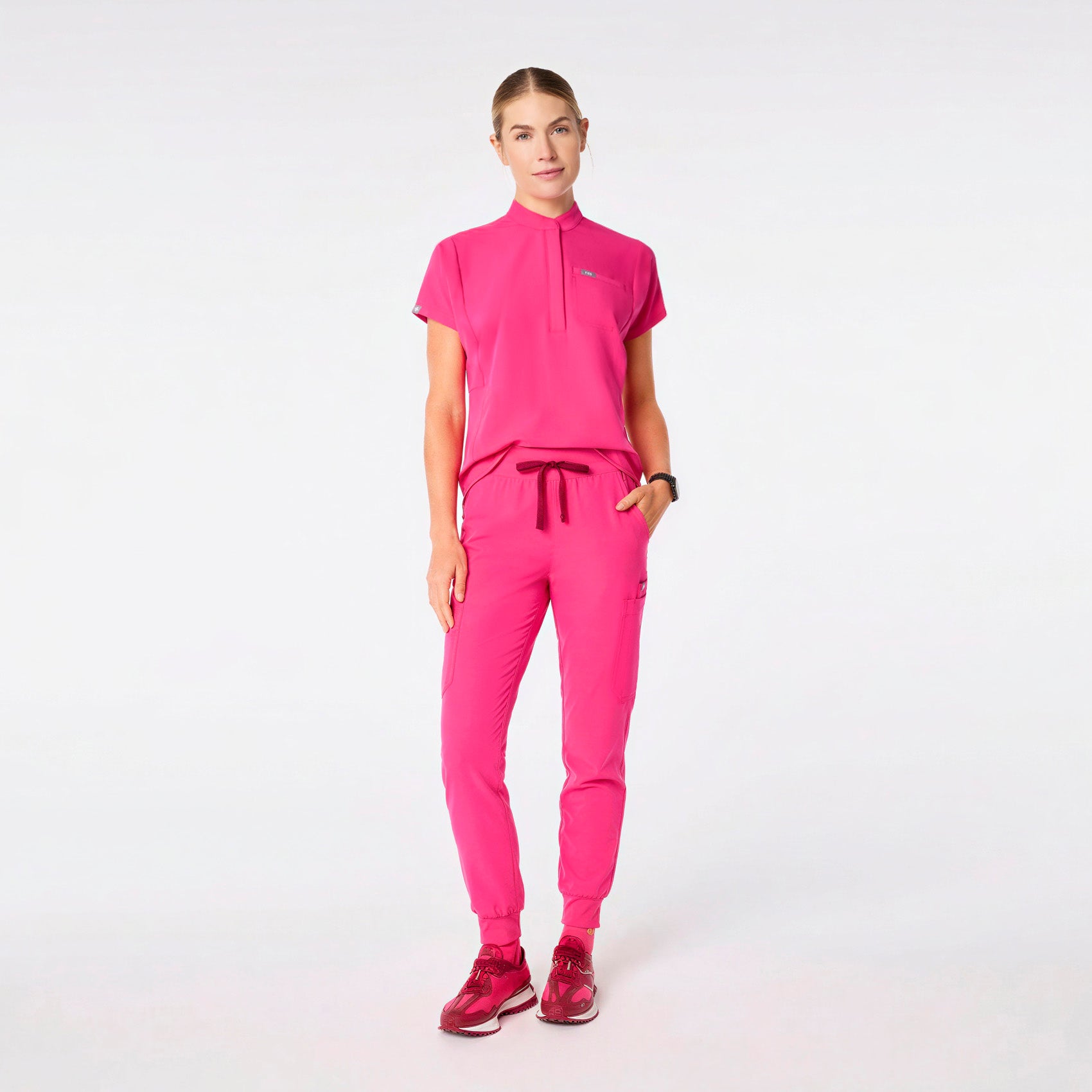 Women's Shocking Pink Scrubs · FIGS