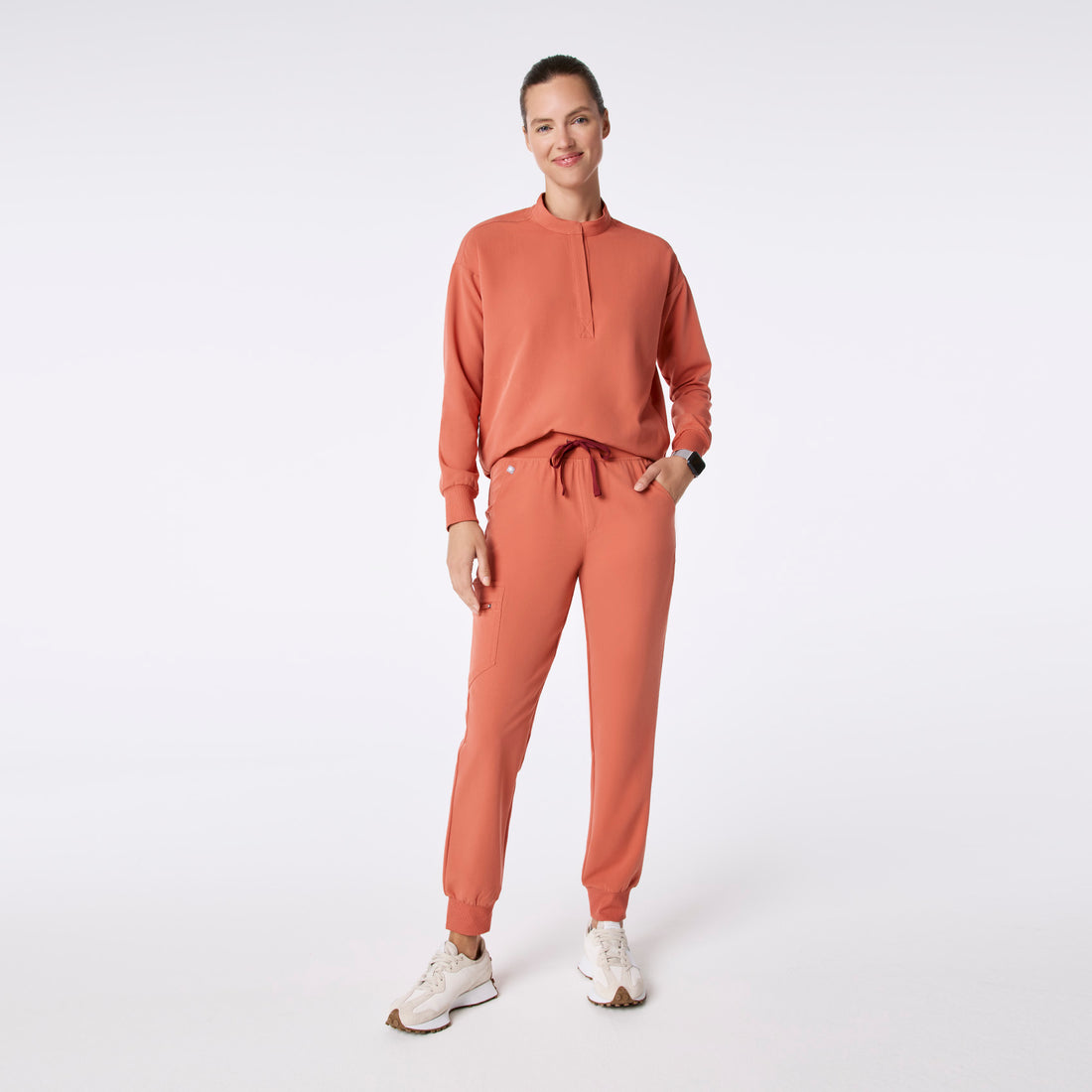 Women’s Rafaela Long-Sleeve Scrub Top™ - Spiced Cider · FIGS