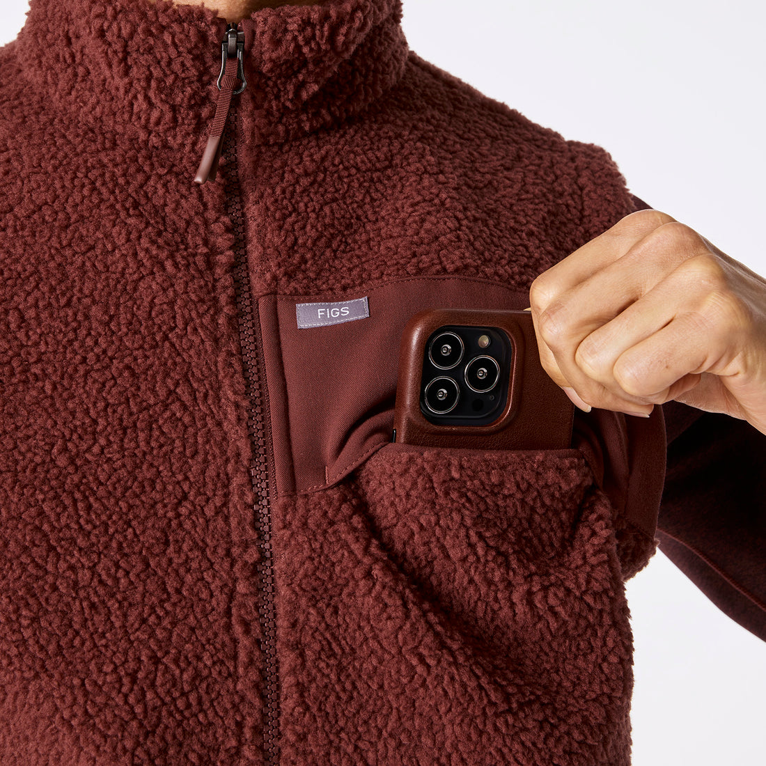Men's On-Shift High Pile Fleece Vest™ - Walnut · FIGS
