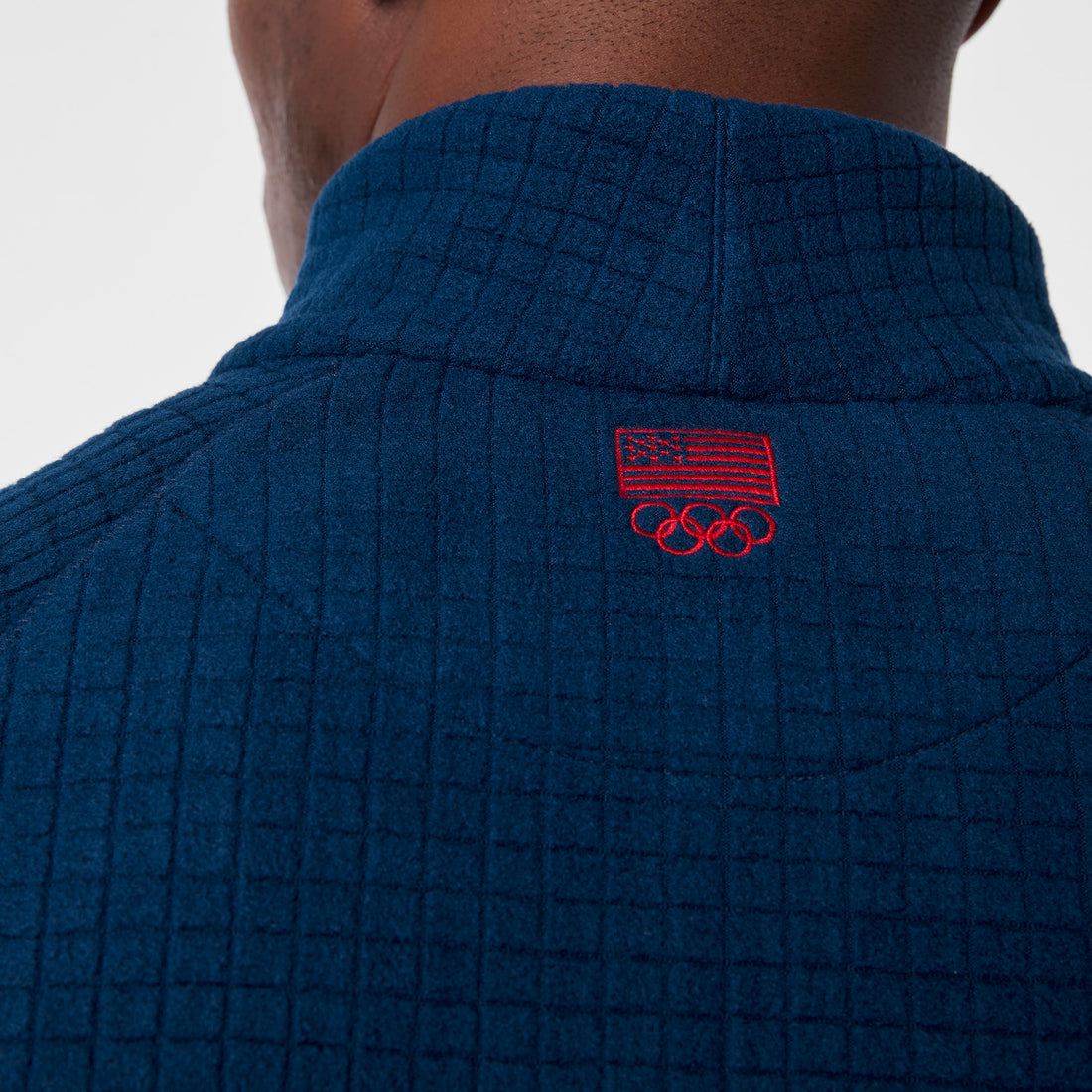 Men’s FIGS x Team USA On-Shift Grid Fleece ¼ Zip Top™ - Team USA Blue