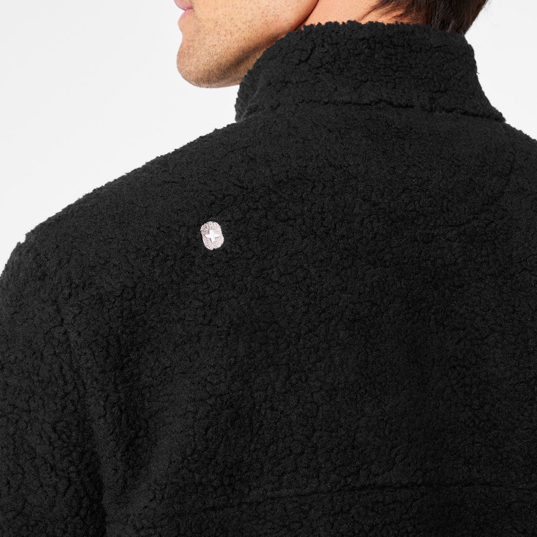 Men’s On-Shift High Pile Fleece Pullover Jacket™ - Black · FIGS