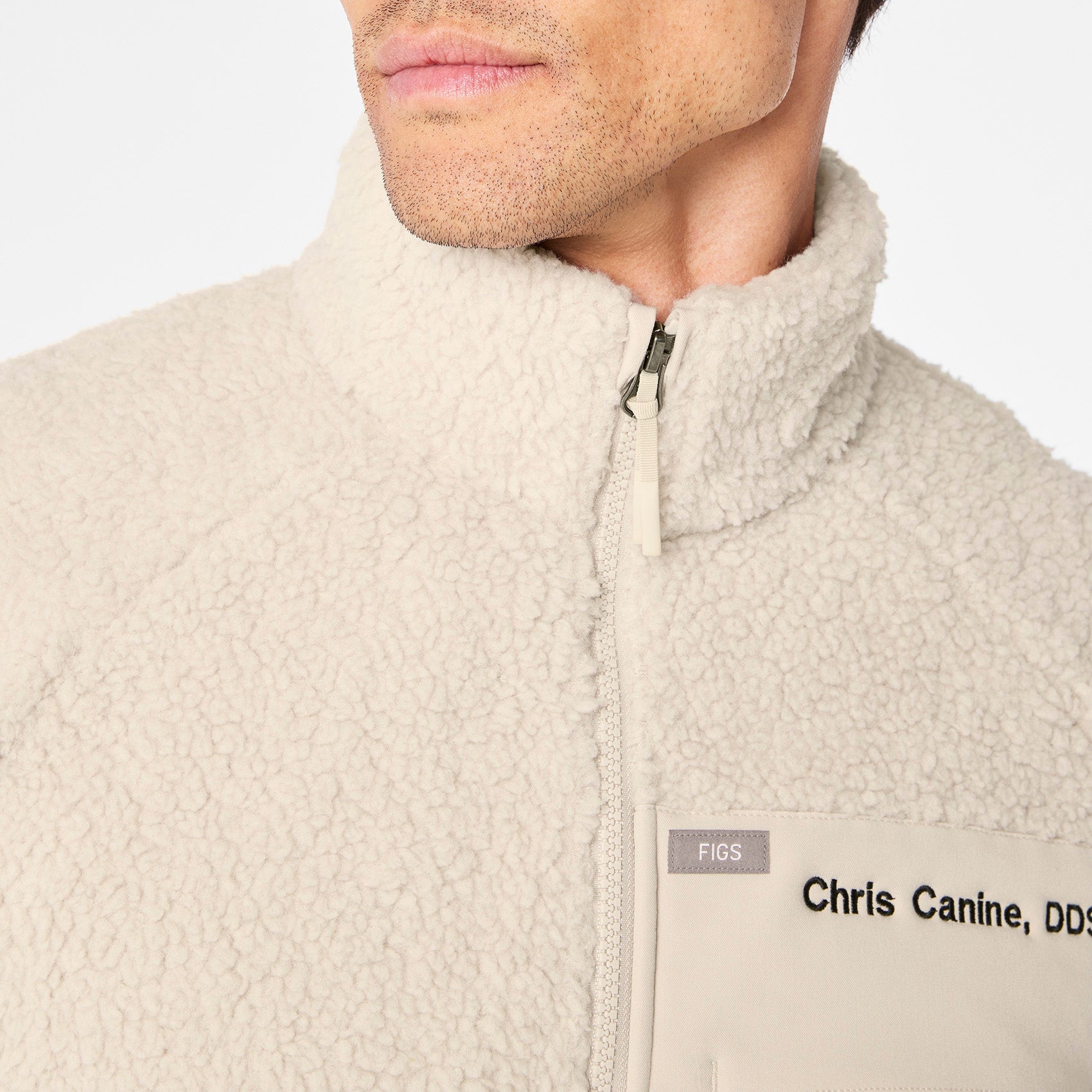 Men’s On-Shift High Pile Fleece Bomber Jacket™ - Bone · FIGS
