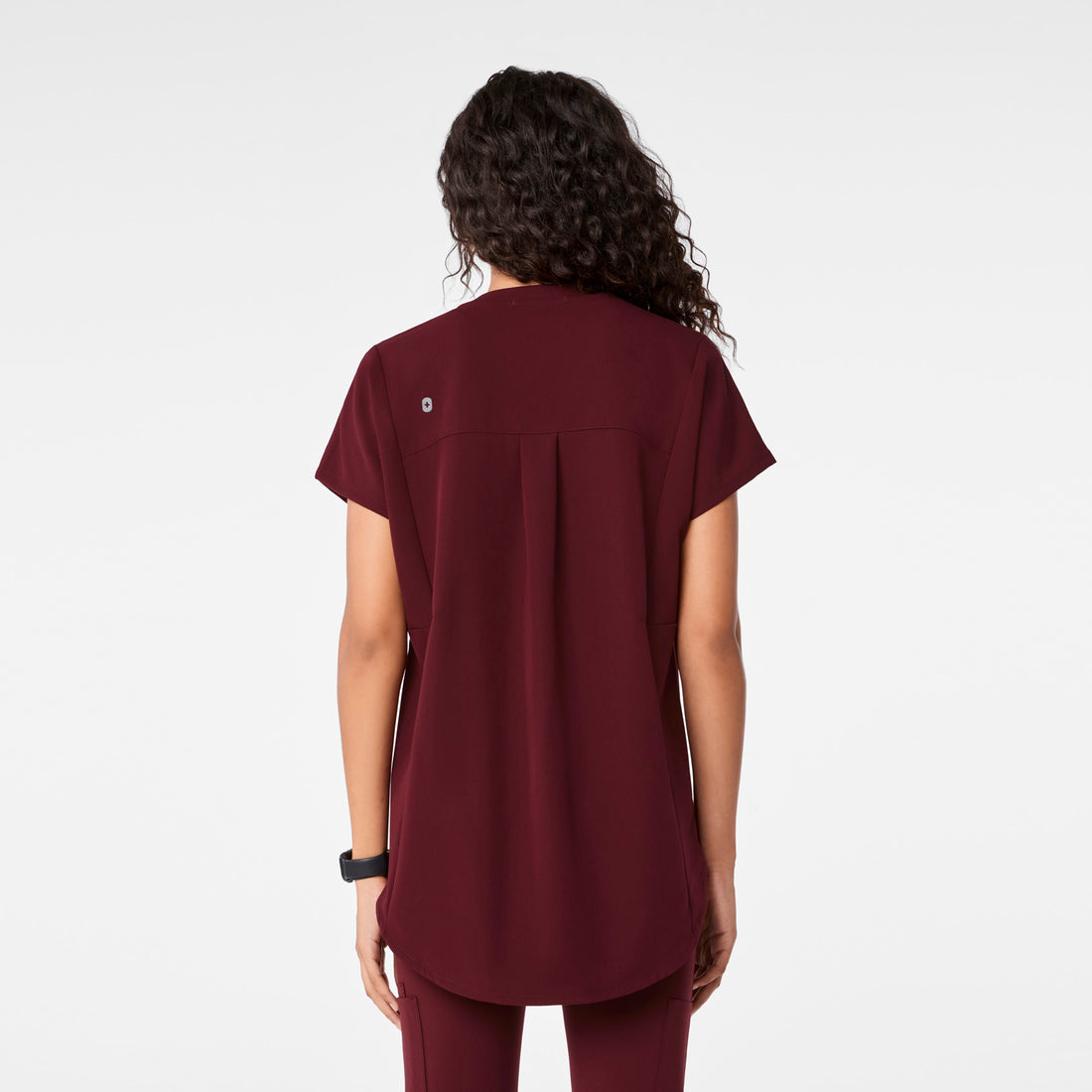 Women’s Addison Oversized Tunic Scrub Top - Burgundy · FIGS