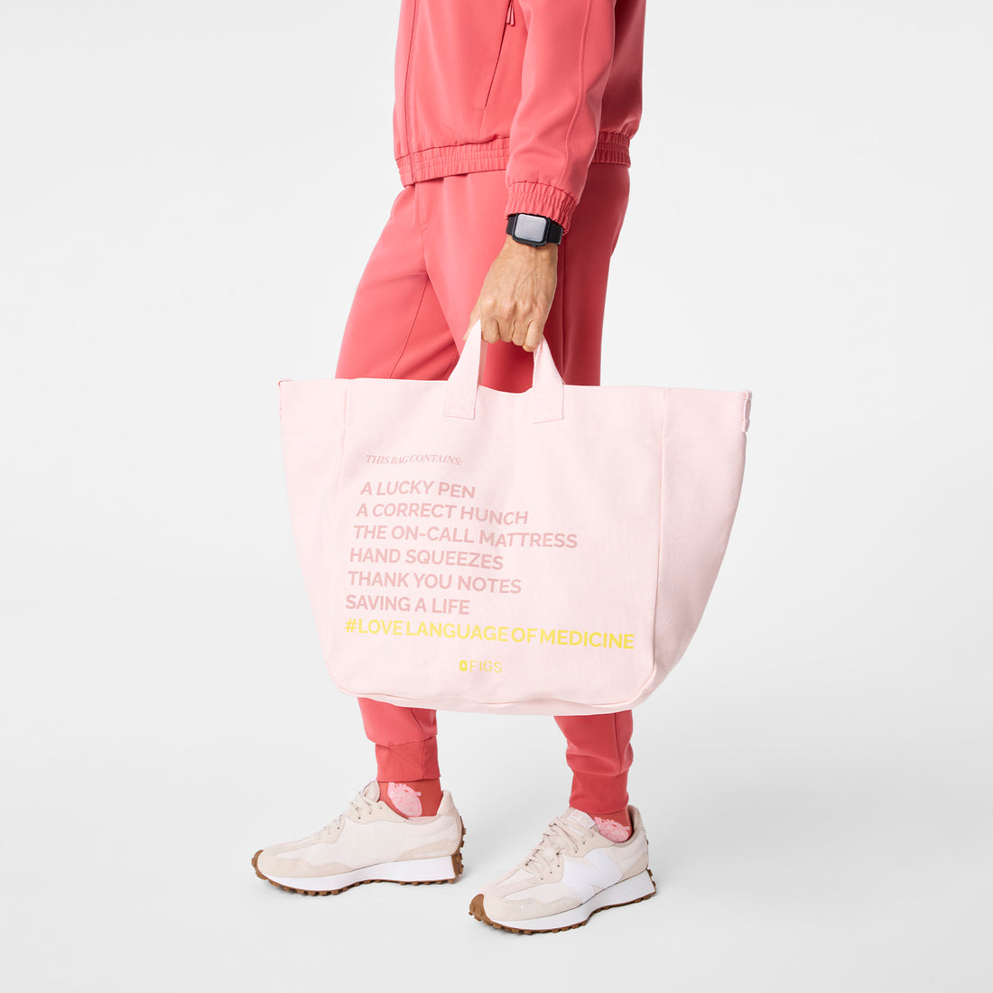 Unisex Valentine’s Day Graphic Tote - Light Pulmonary Pink · FIGS