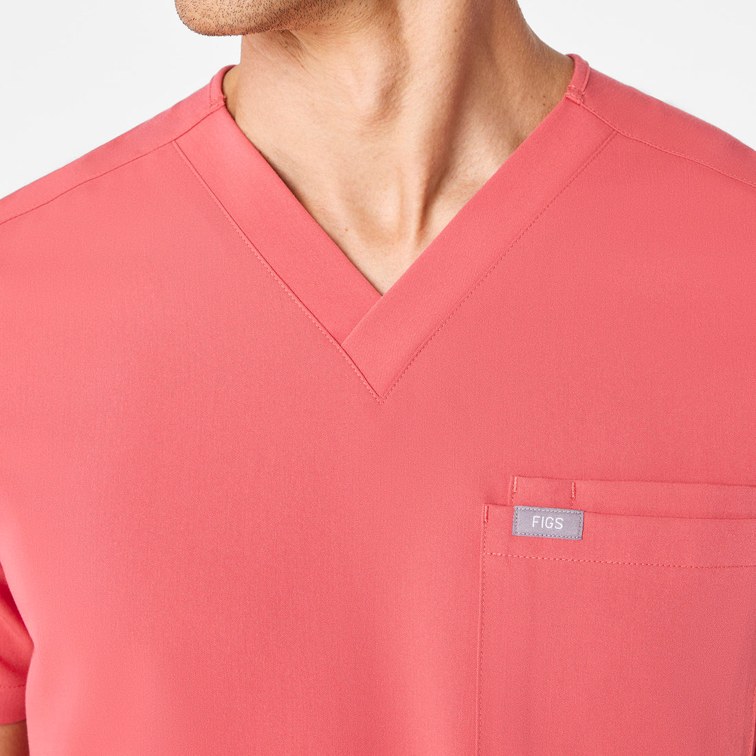 Men's Leon™ Three-Pocket Scrub Top - Pulmonary Pink · FIGS