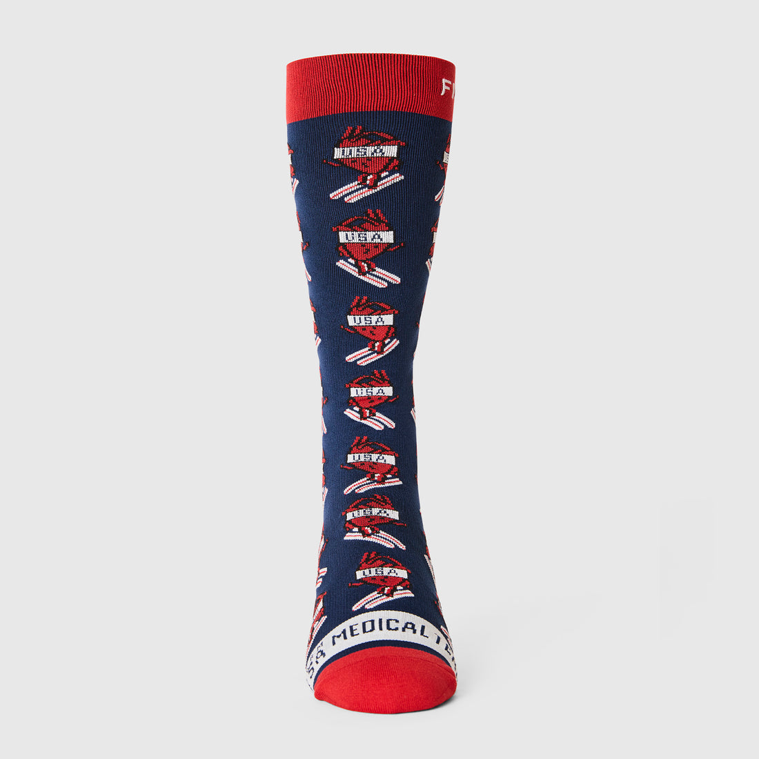 Unisex FIGS x Team USA Compression Socks - Heart Skis/Team USA Blue