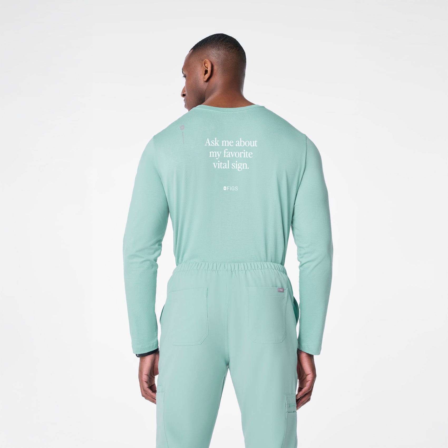 Men's Favorite Vital Sign Supersoft Longsleeve Underscrub - Seaglass · FIGS