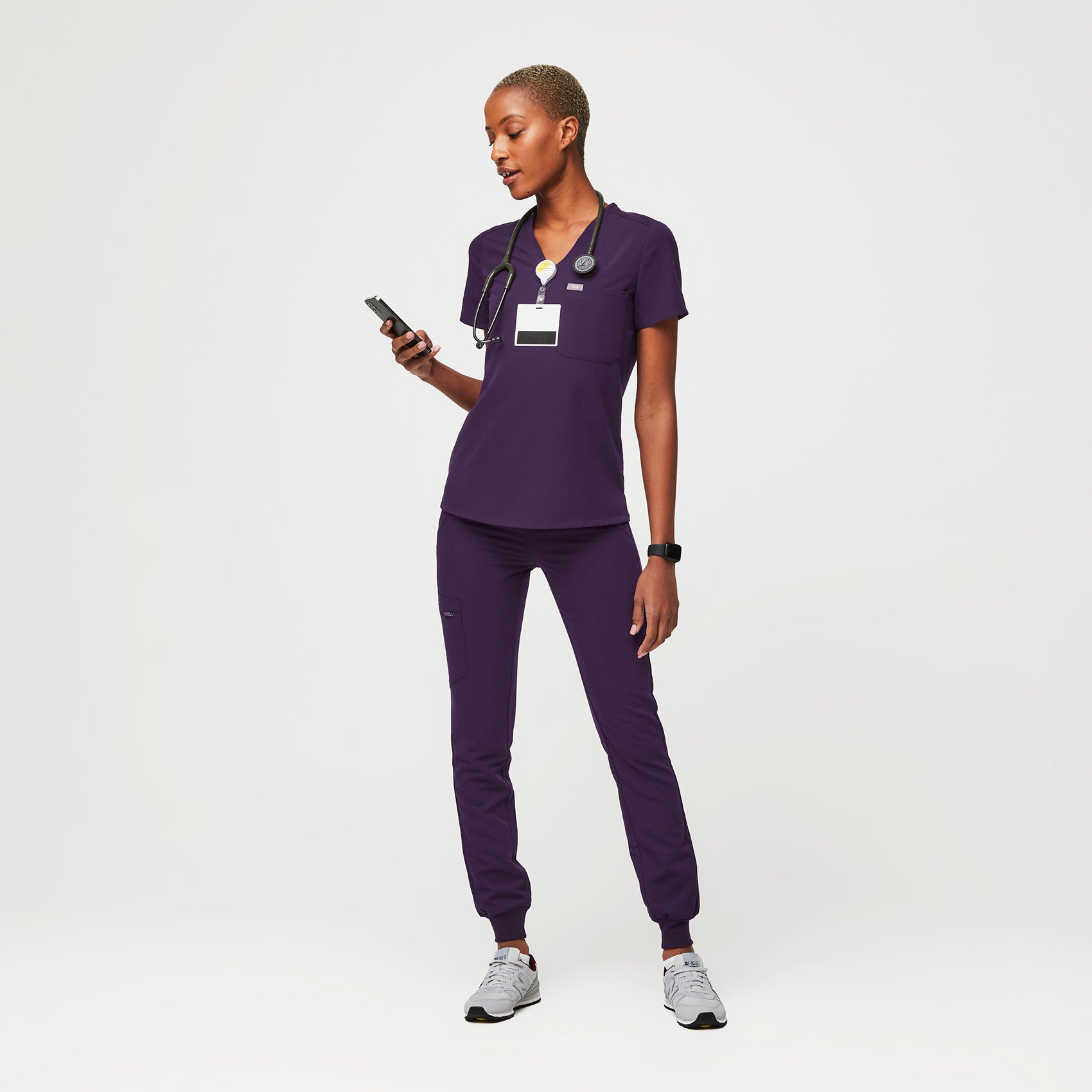 Women's Catarina One-Pocket Scrub Top™ - Purple Jam · FIGS