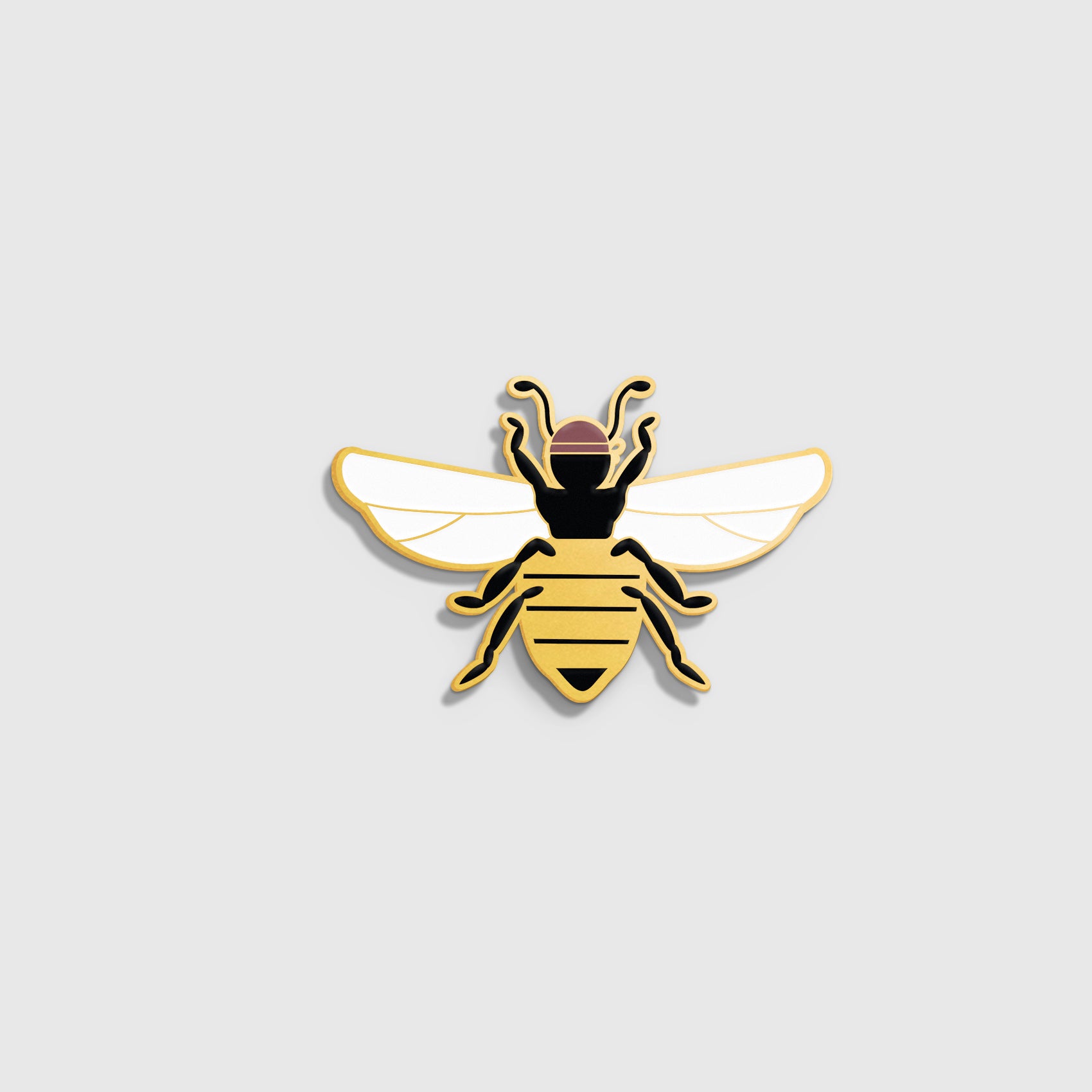FIGS | V Coterie Busy Bee Enamel Pin - White · FIGS