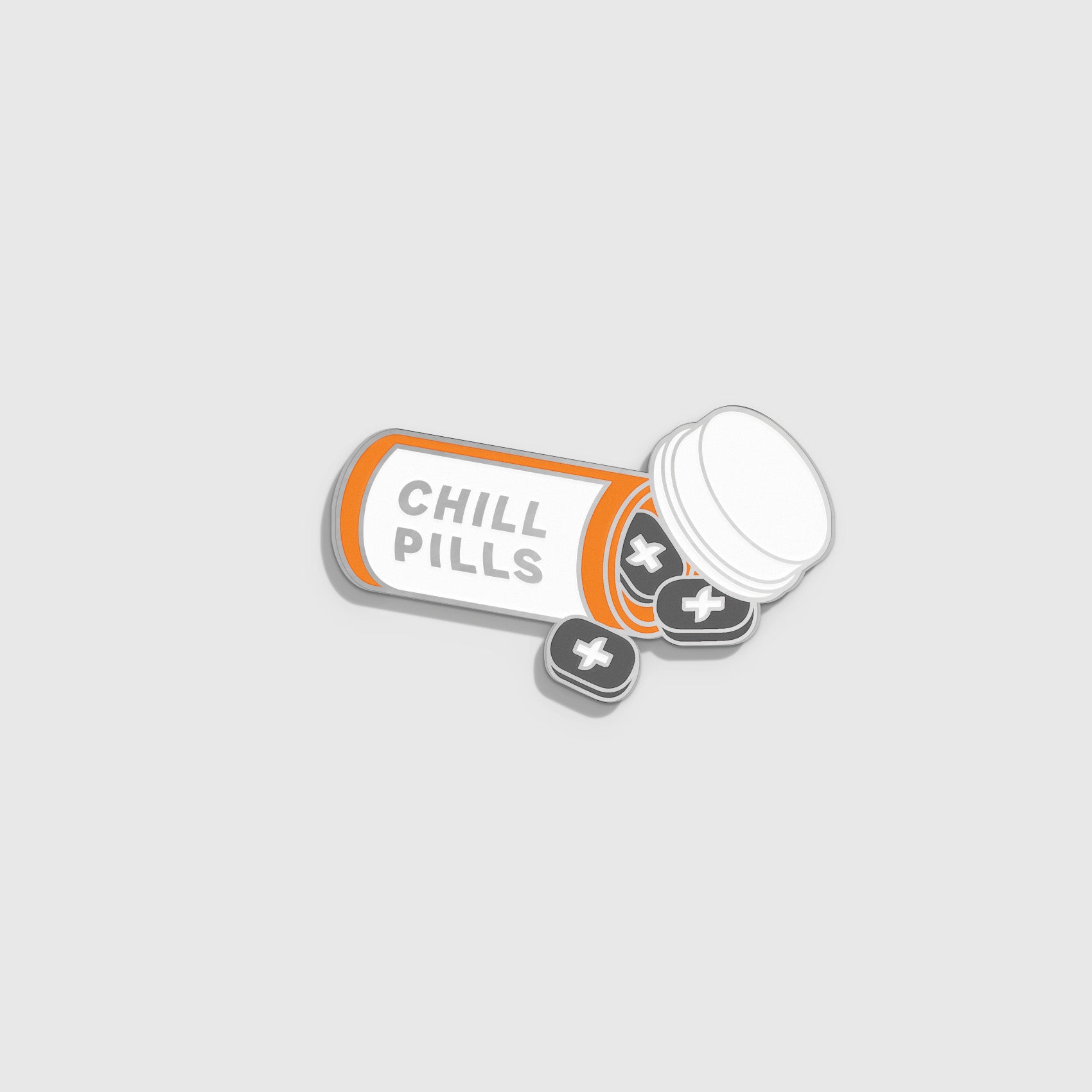 FIGS | V Coterie Chill Pill Enamel Pin - Orange