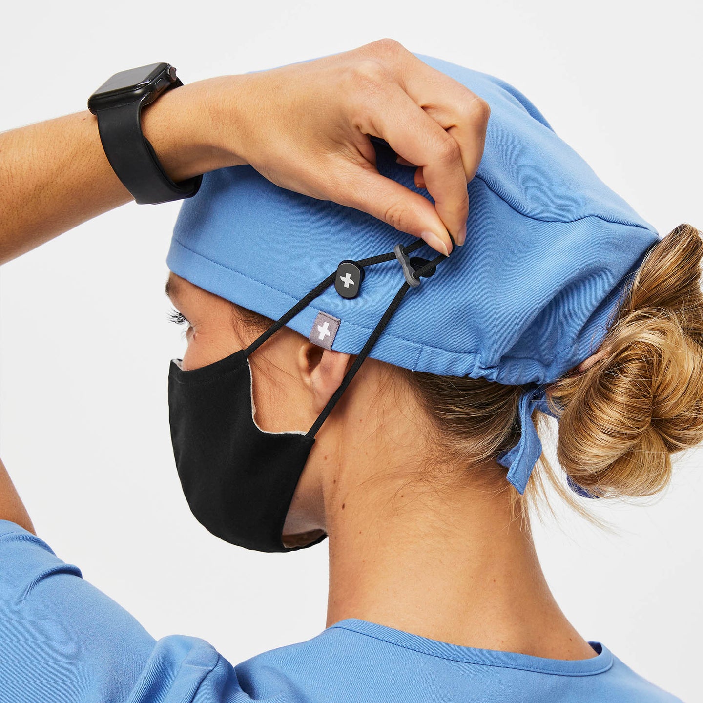 Modern Classic Scrub Cap with Buttonholes - Ceil Blue · FIGS