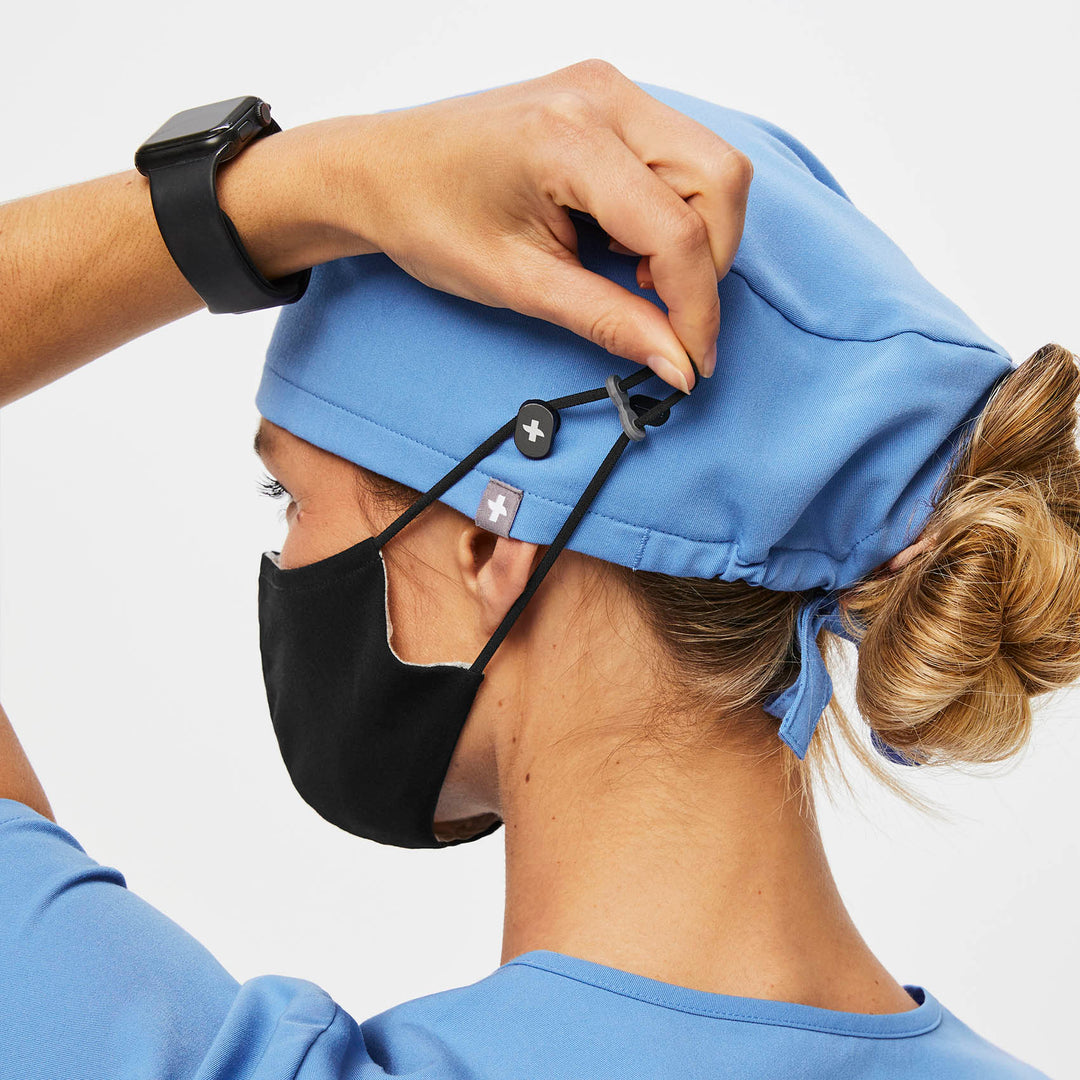 Modern Classic Scrub Cap with Buttonholes - Ceil Blue · FIGS