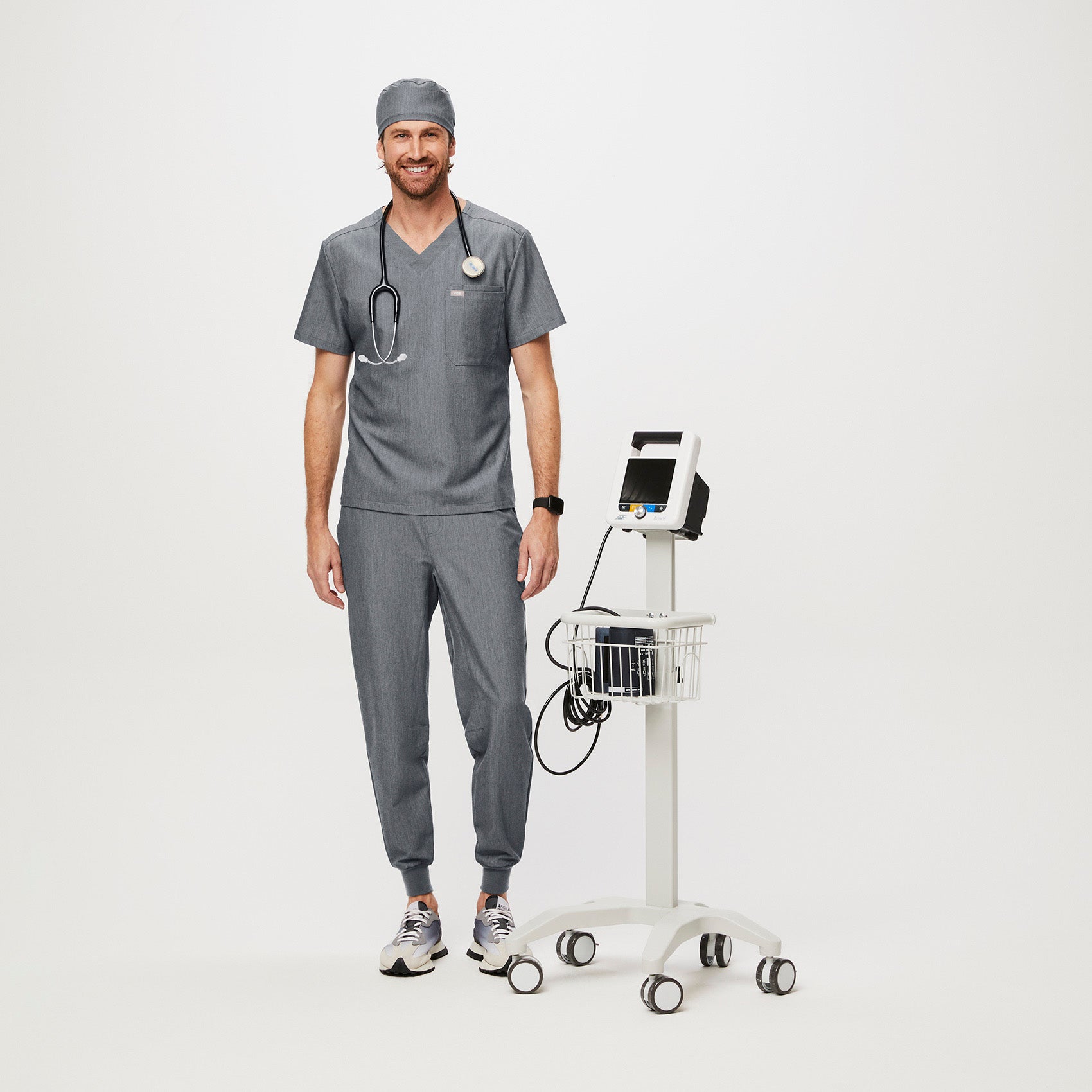 Modern Classic Scrub Cap with Buttonholes - Graphite · FIGS