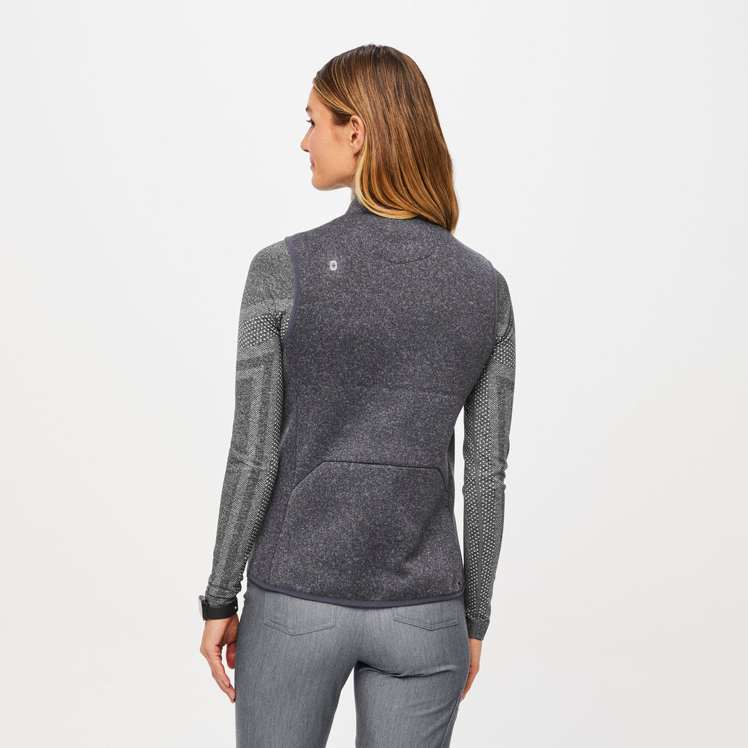 Women’s On-Shift Sweater Knit Vest™ - Heather Dark Charcoal · FIGS