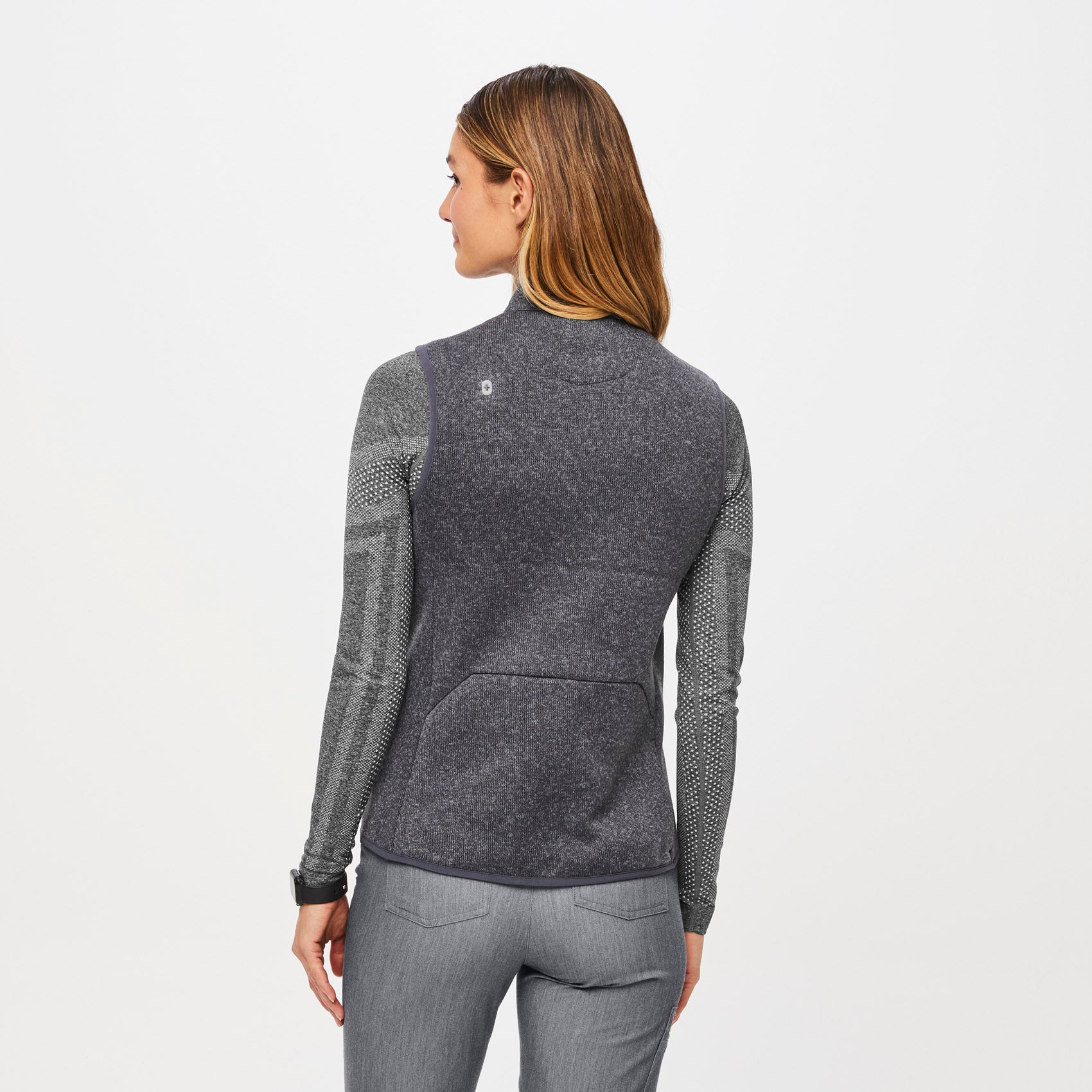Women’s On-Shift Sweater Knit Vest™ - Heather Dark Charcoal · FIGS