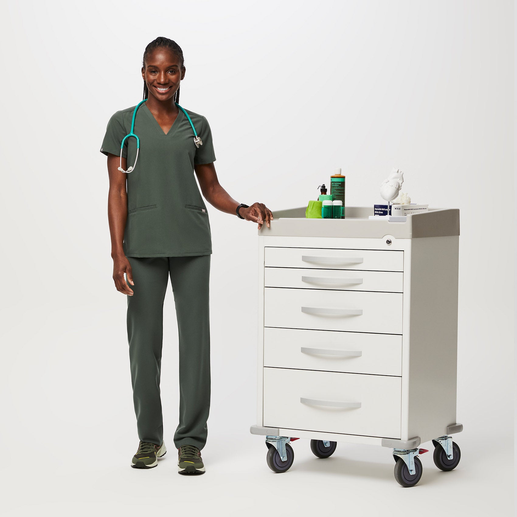 Women's Casma Three-Pocket Scrub Top™ - Moss · FIGS