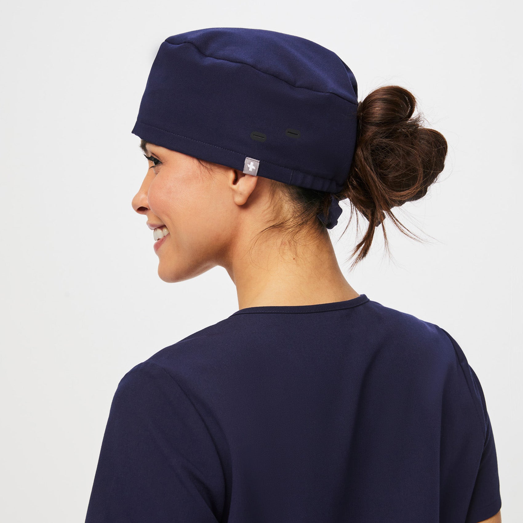 Modern Classic Scrub Cap with Buttonholes - Navy · FIGS