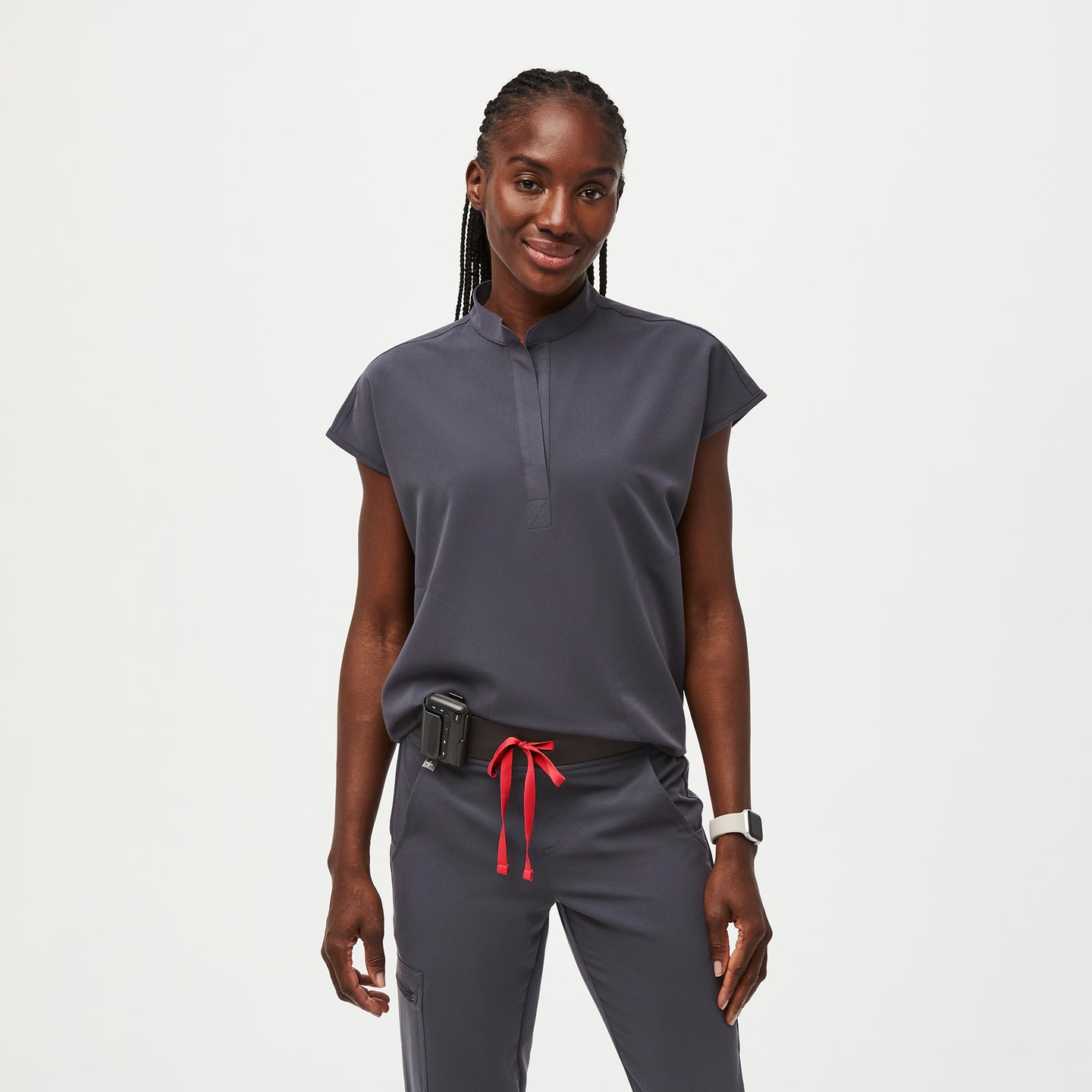 Women's Rafaela Oversized Scrub Top™ - Charcoal · FIGS