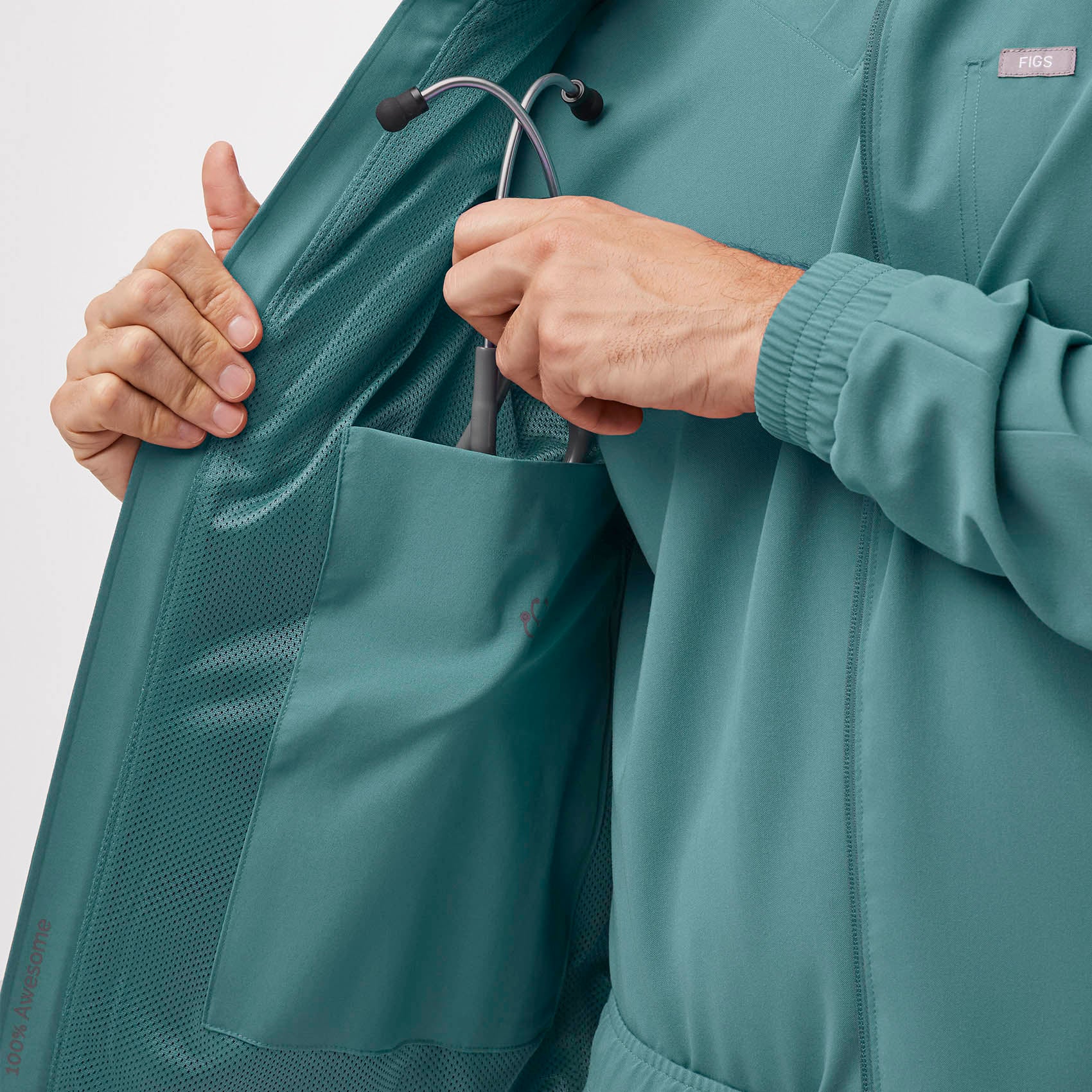 Men’s Cobaki Performance Scrub Jacket - Hydrogreen · FIGS