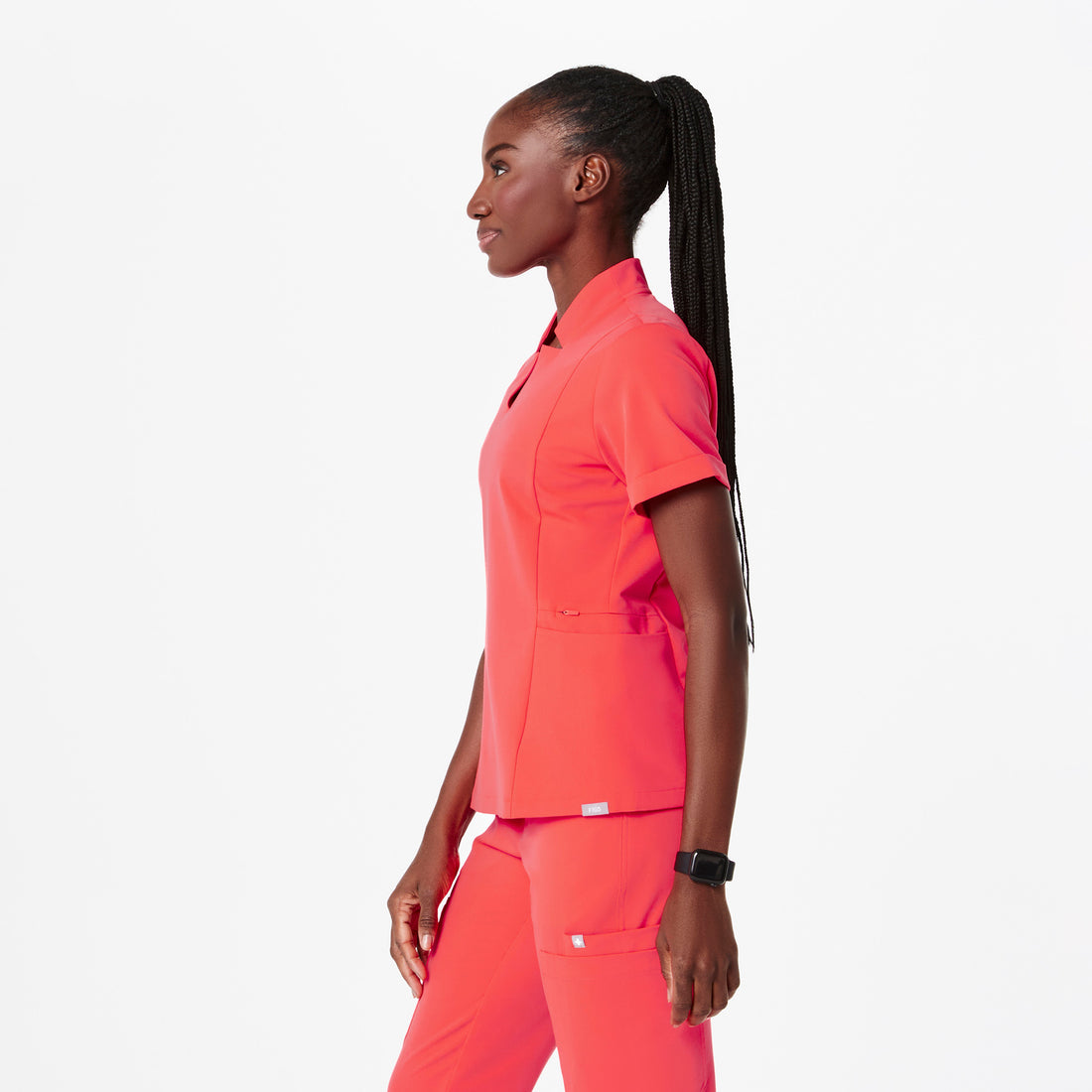 Women’s Inala Scrub Top - Fiery Coral · FIGS