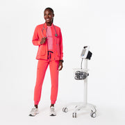 Women's Sebina Scrub Jacket - Fiery Coral · FIGS