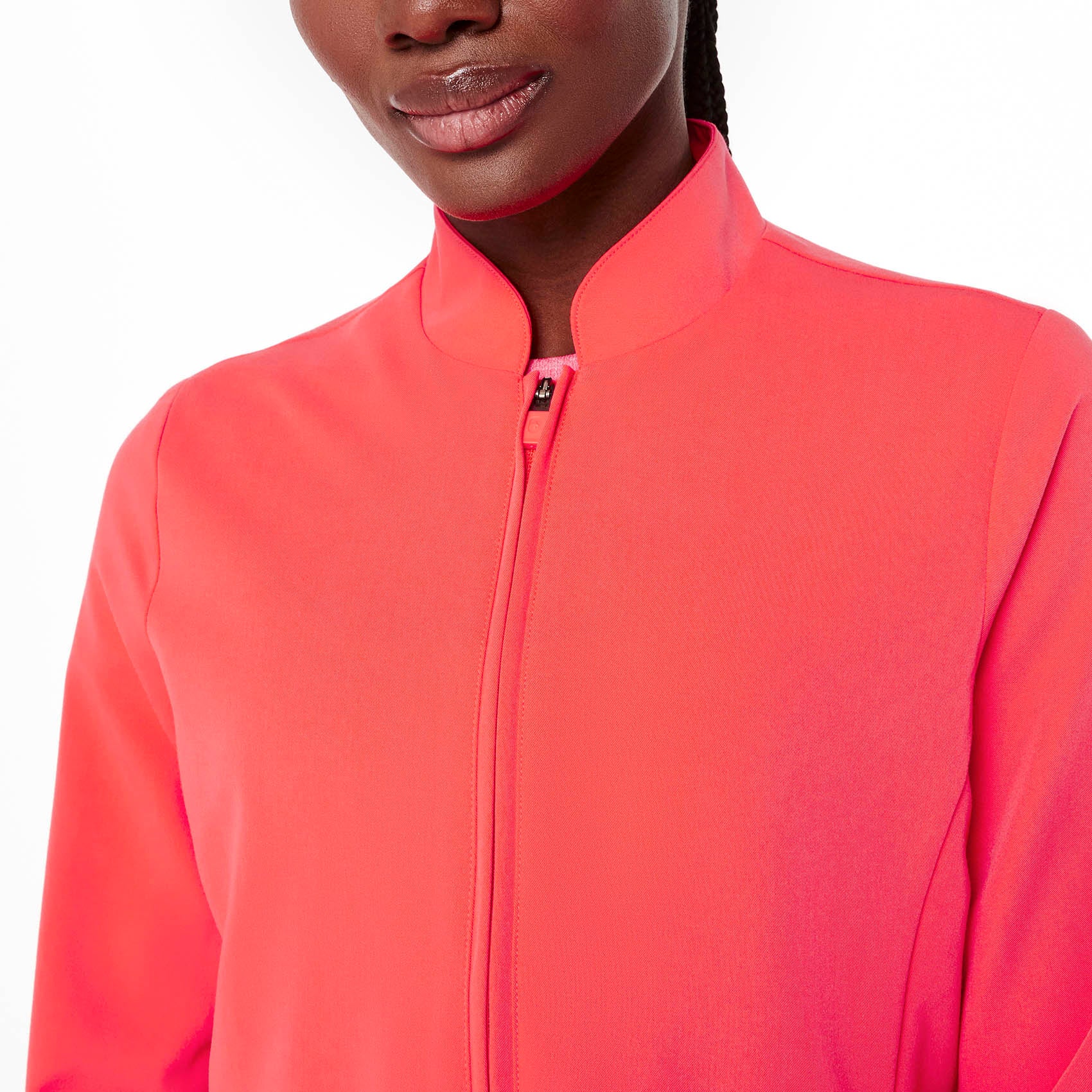 Women's Sebina Scrub Jacket - Fiery Coral · FIGS