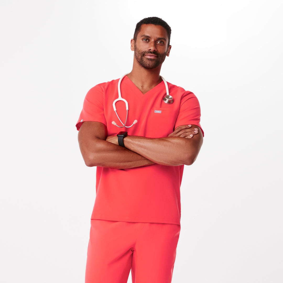 Men's Fiery Coral Scrubs · FIGS