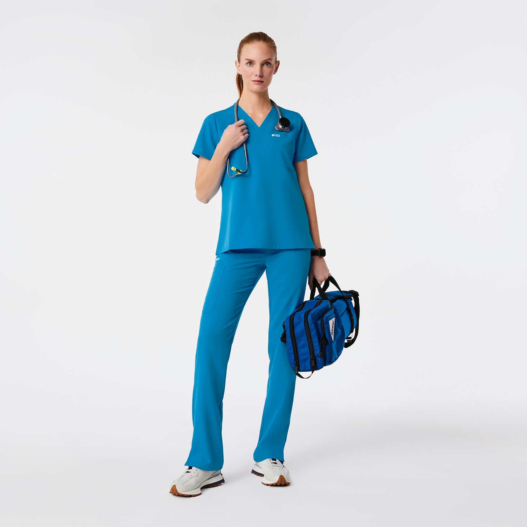 Women's Catarina One-Pocket Scrub Top™ - Extreme Blue · FIGS