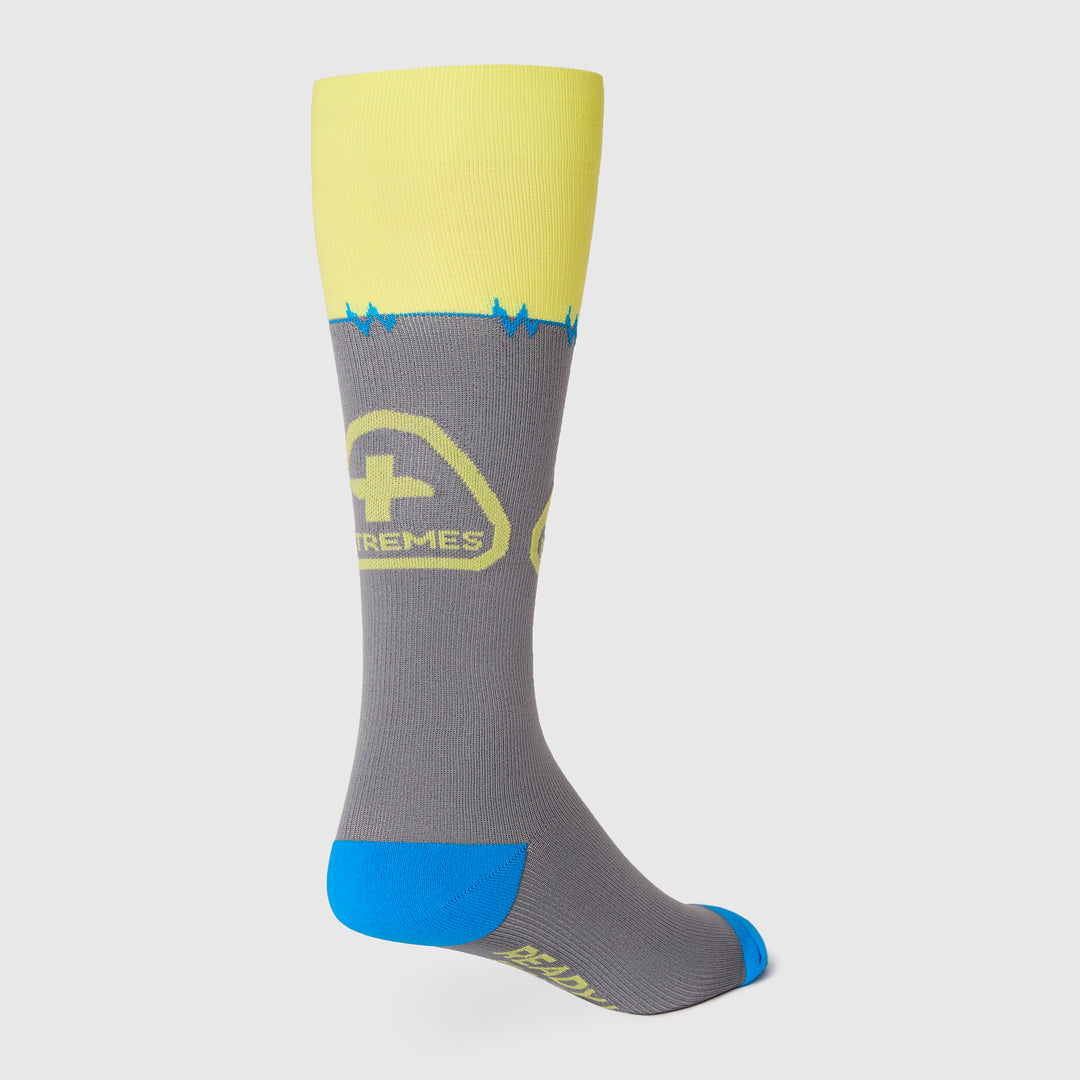 Men's Solid Compressions Socks - Caution/Graphite · FIGS