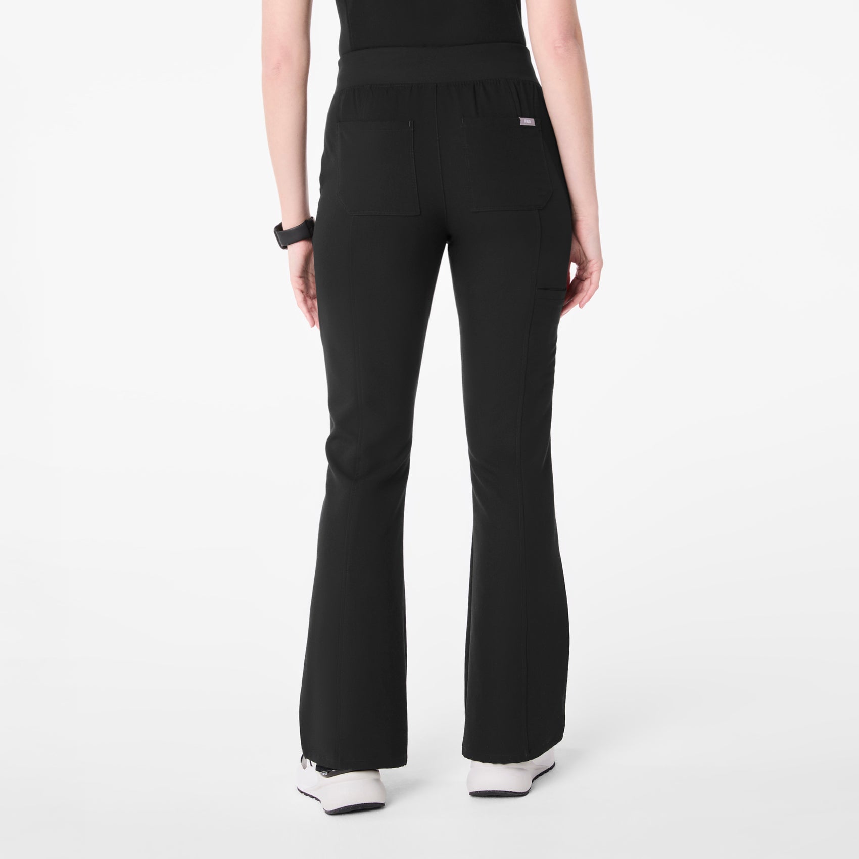 Women’s High Waisted Madryn Flare Scrub Pants - Black · FIGS
