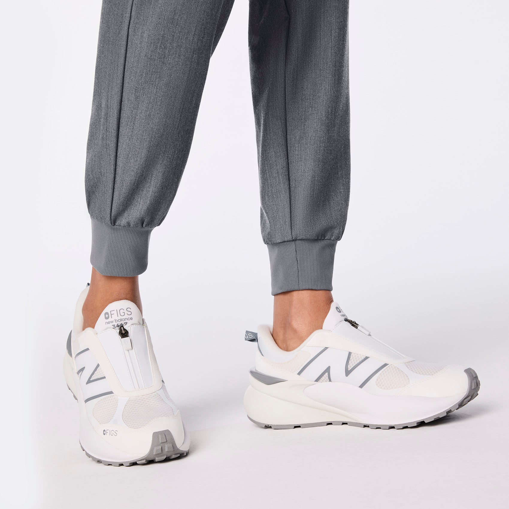Unisex FIGS New Balance 3447 Zip - White