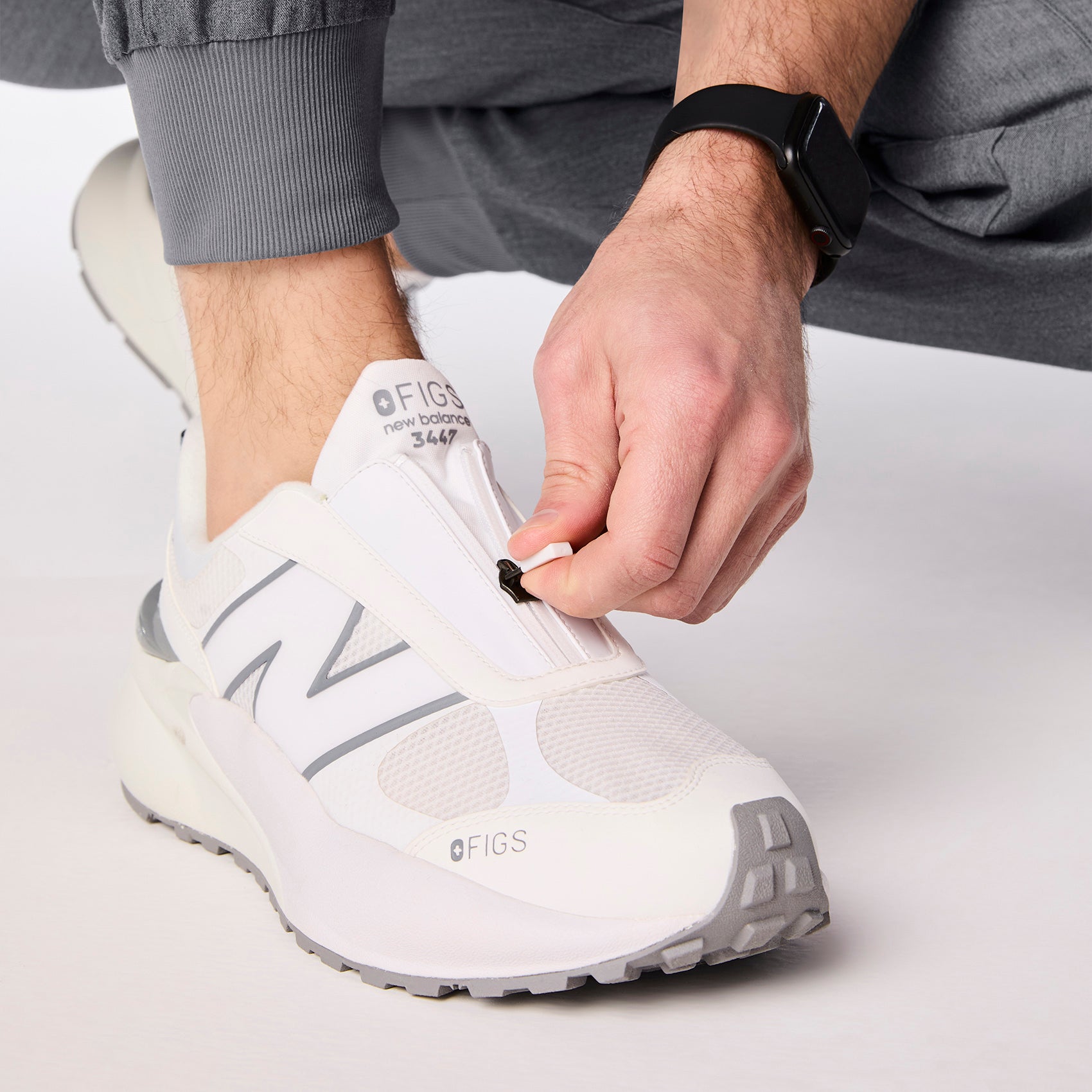 Unisex FIGS New Balance 3447 Zip - White