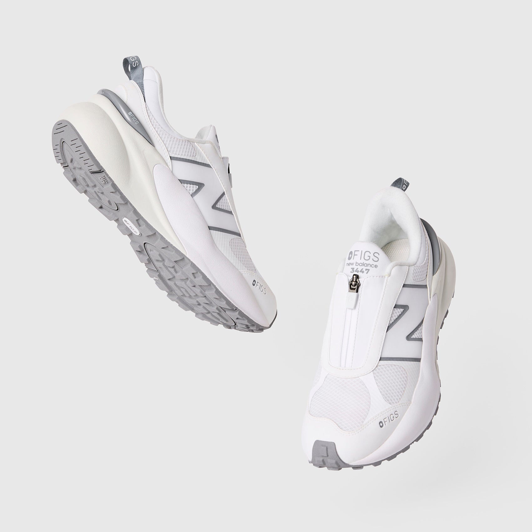 Unisex FIGS New Balance 3447 Zip - White