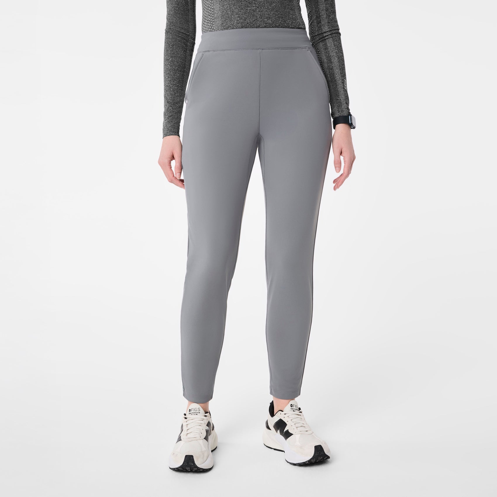 Women’s High Waisted ContourKnit Scrub Pants™ - Graphite · FIGS