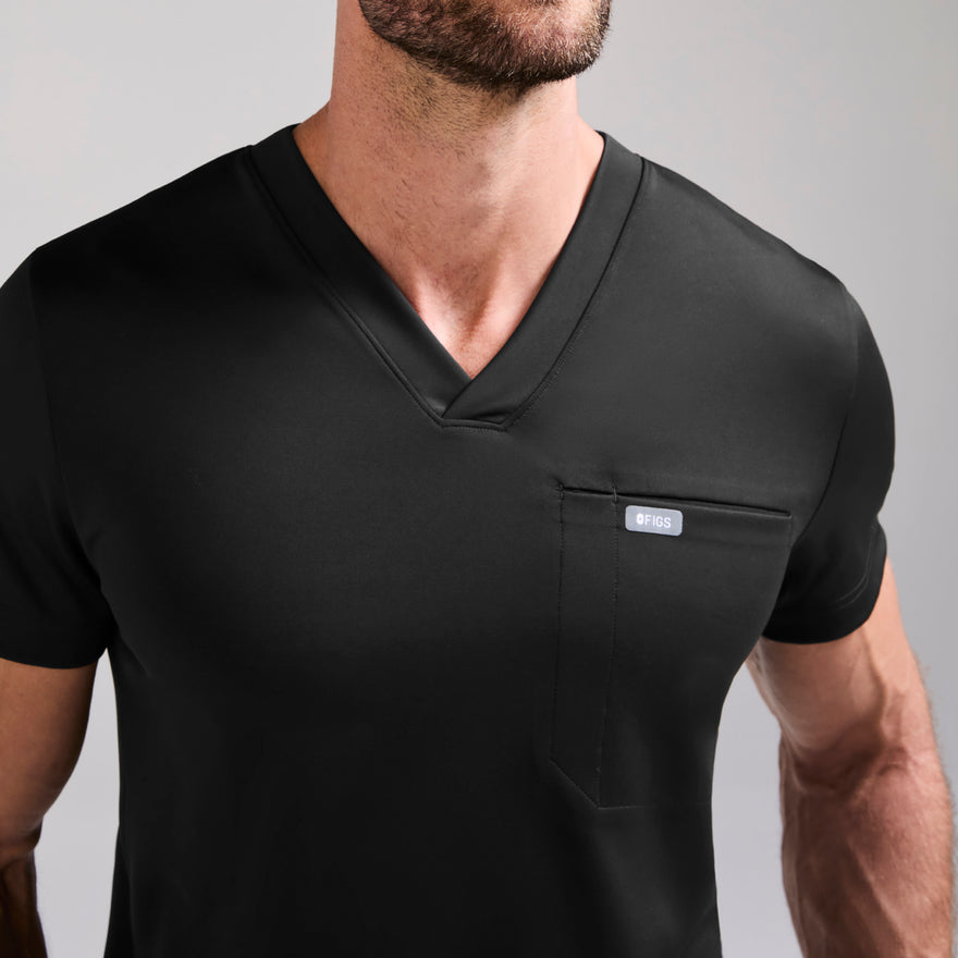 Men’s Logan FORMx Slim V-Neck Scrub Top™ - Black · FIGS