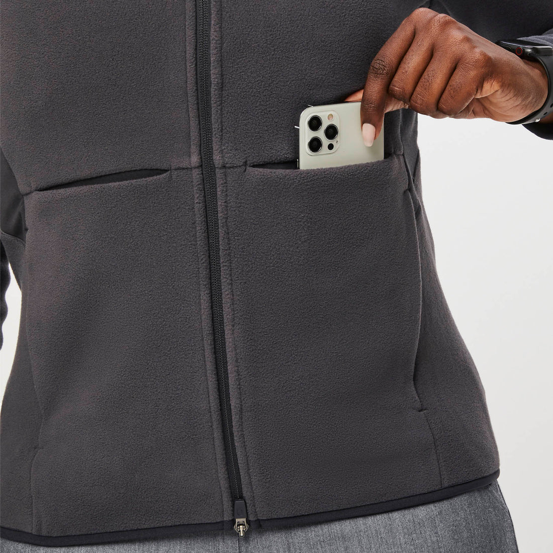 Women's On-Shift Fleece Jacket™ - Deep Charcoal · FIGS