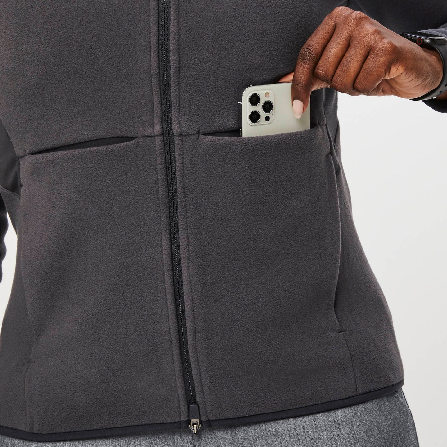 Women's On-Shift Fleece Jacket™ - Deep Charcoal · FIGS