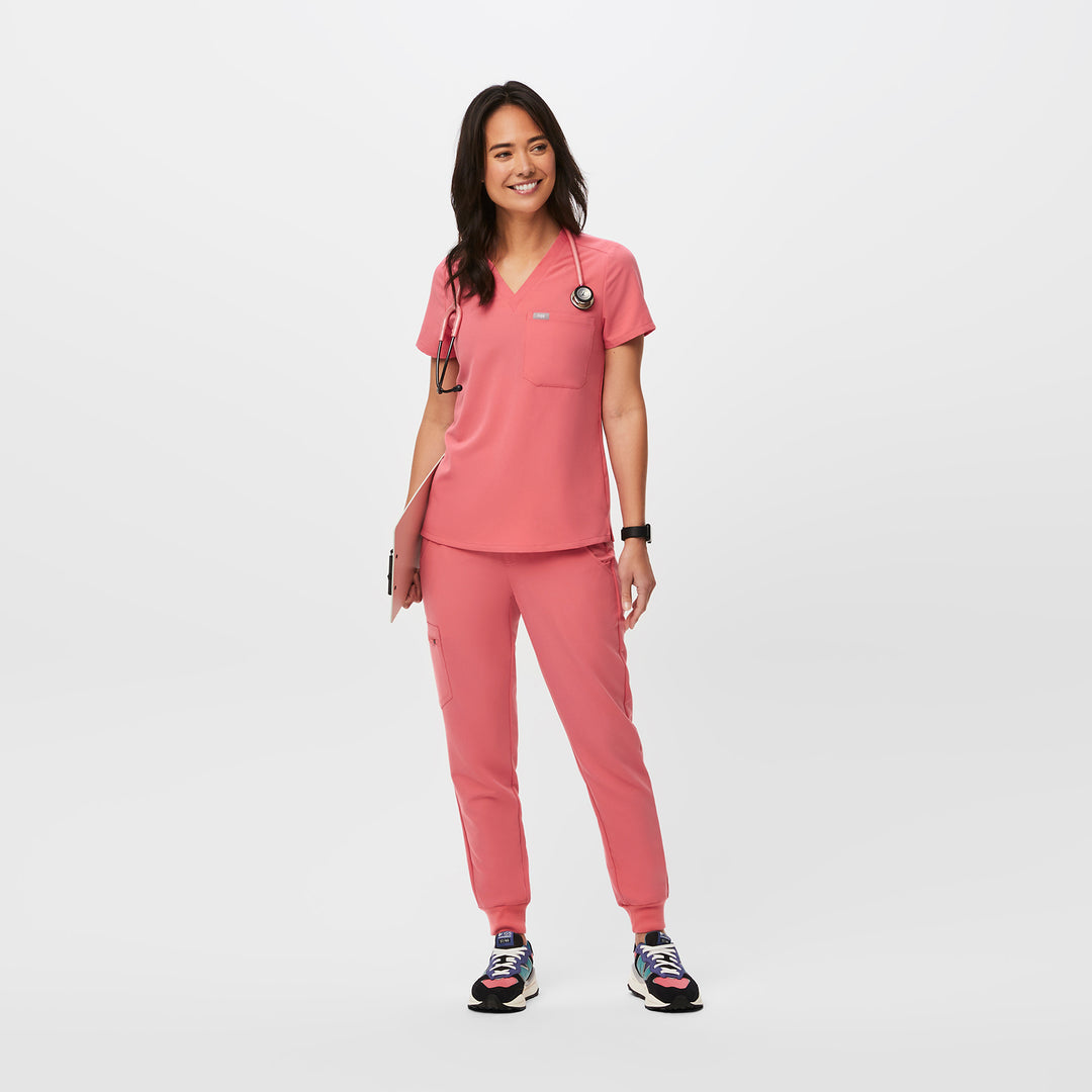 Women's Catarina One-Pocket Scrub Top™ - Desert Rose · FIGS