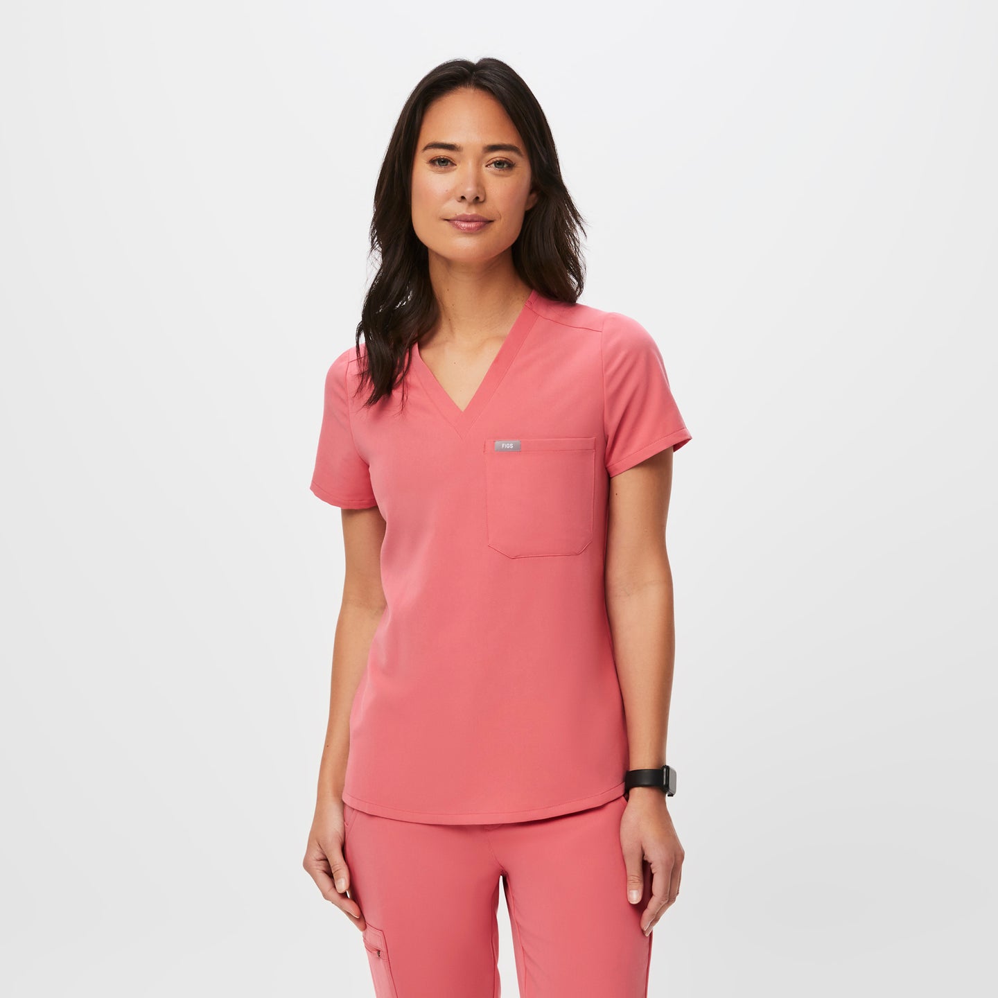 Women's Catarina One-Pocket Scrub Top™ - Desert Rose · FIGS