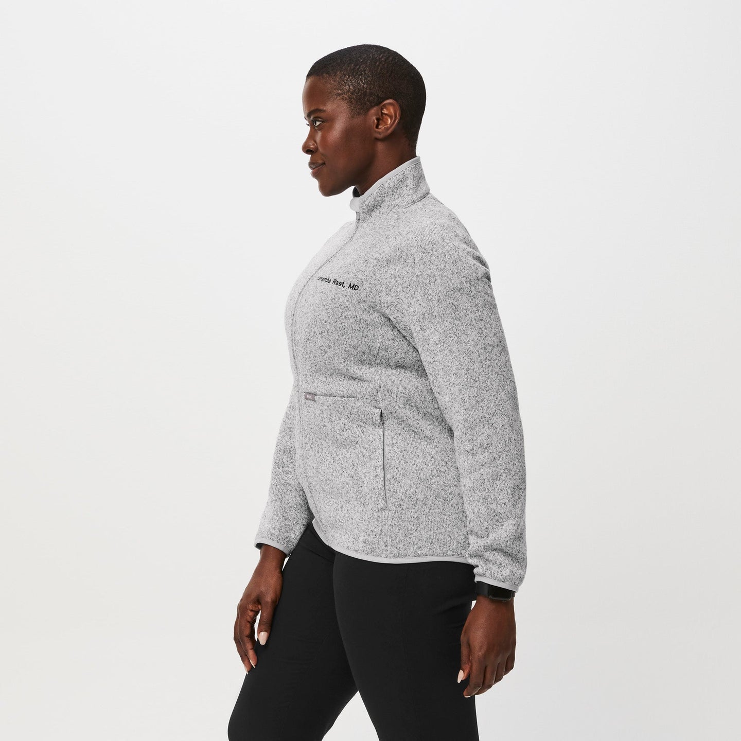 Women’s On-Shift Sweater Knit Jacket™ - Heather Light Grey · FIGS