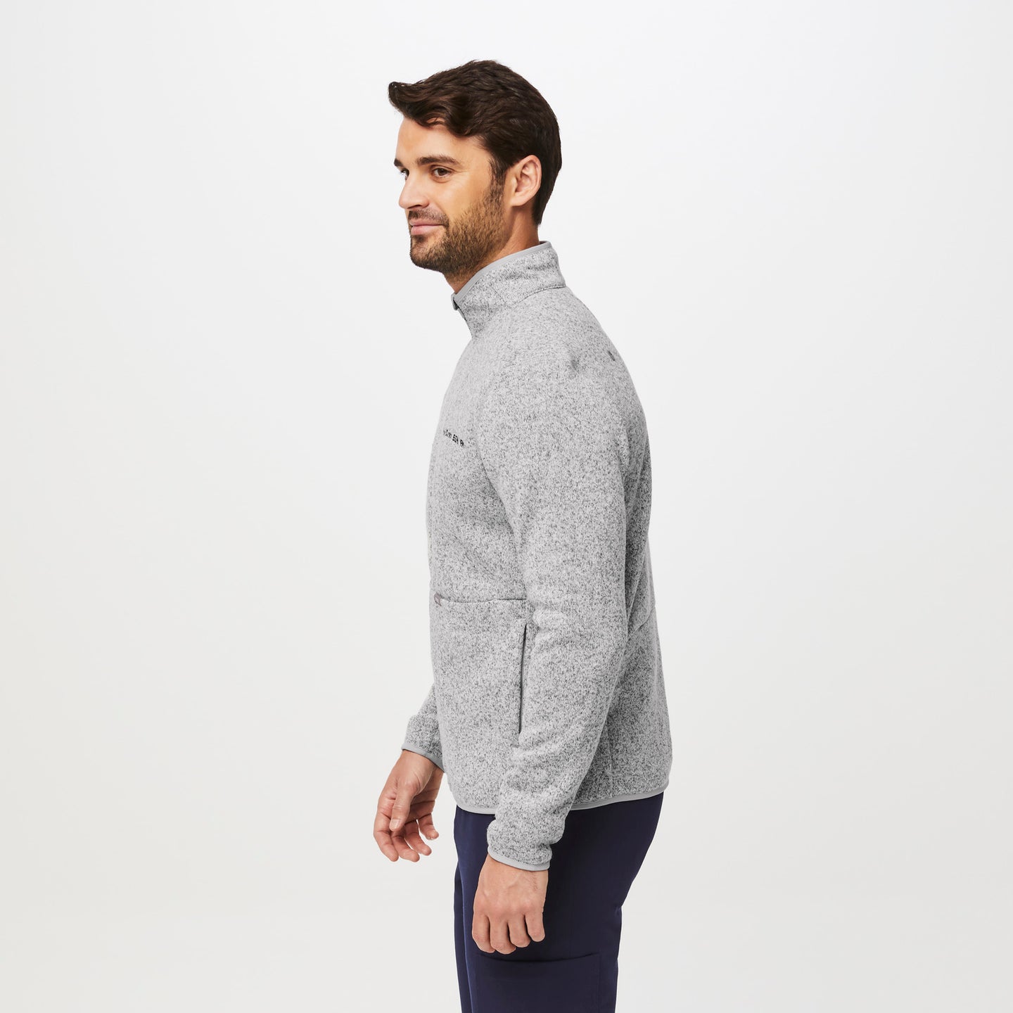 Men’s On-Shift Sweater Knit Jacket™ - Heather Light Grey · FIGS