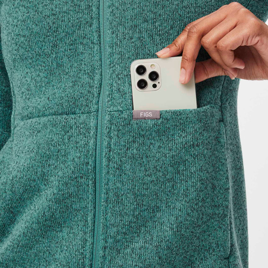 Women’s On-Shift Sweater Knit Jacket™ - Heather Cactus · FIGS