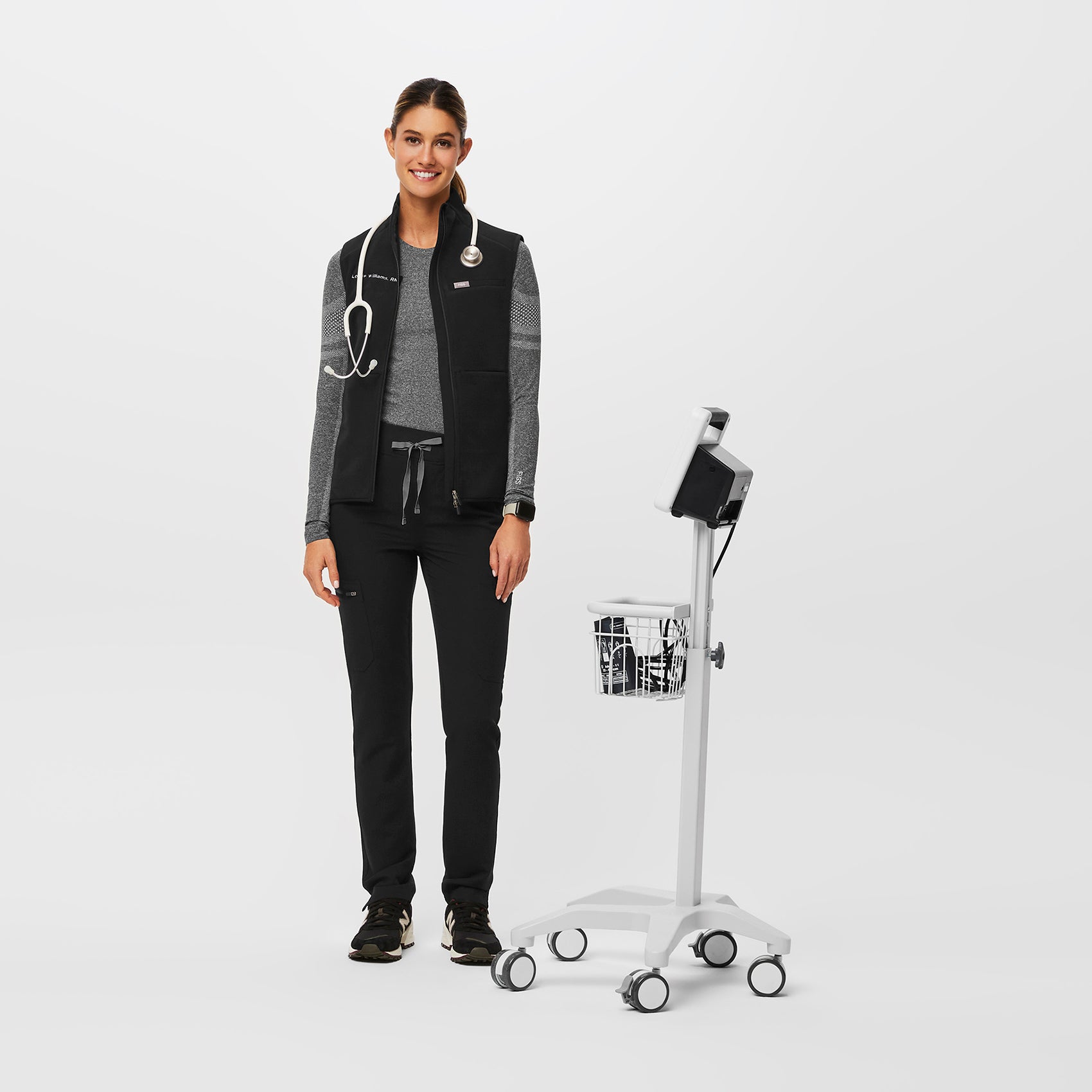 Women's On-Shift Fleece Vest™ - Black · FIGS