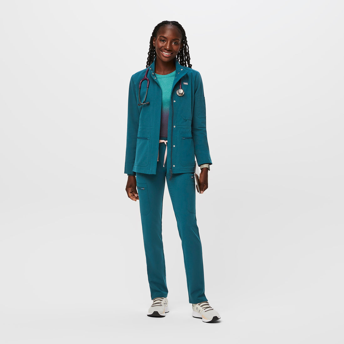 Women’s Page Scrub Jacket - Caribbean Blue · FIGS