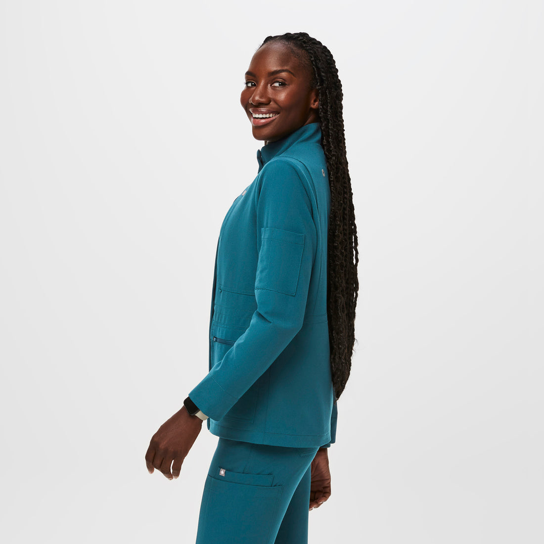 Women’s Page Scrub Jacket - Caribbean Blue · FIGS