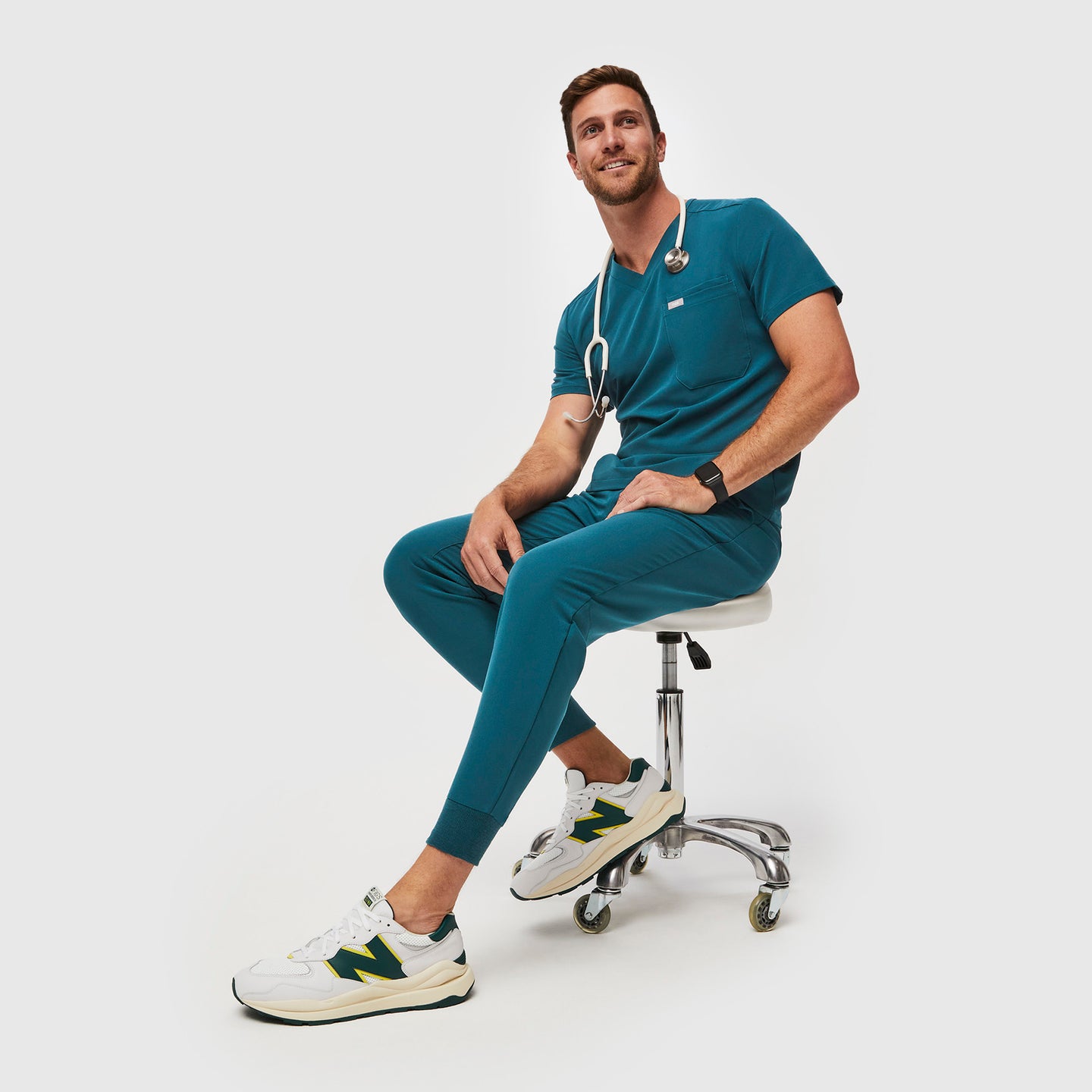 Unisex FIGS | New Balance 5740 - White/Caribbean Blue