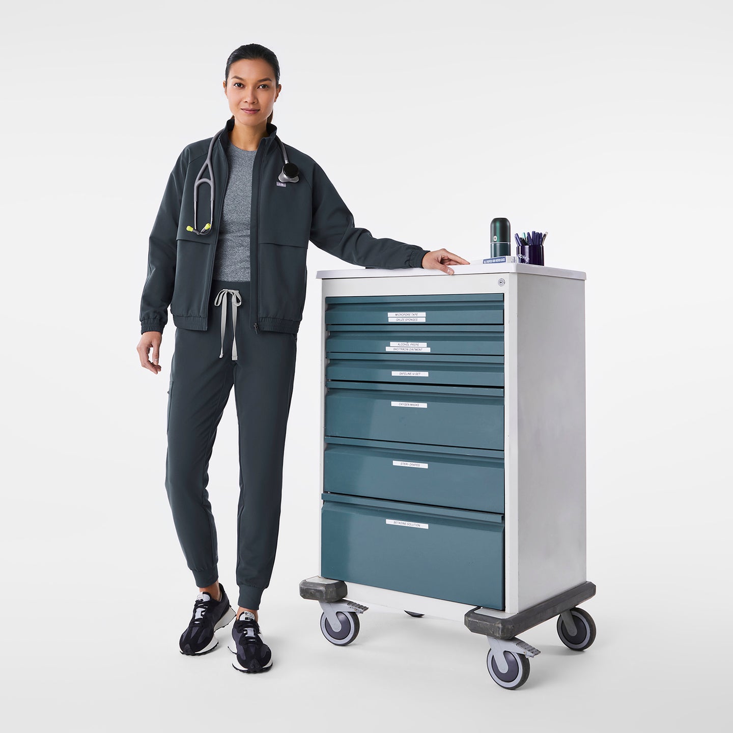 Women’s Sydney Scrub Jacket - Dark Harbor · FIGS