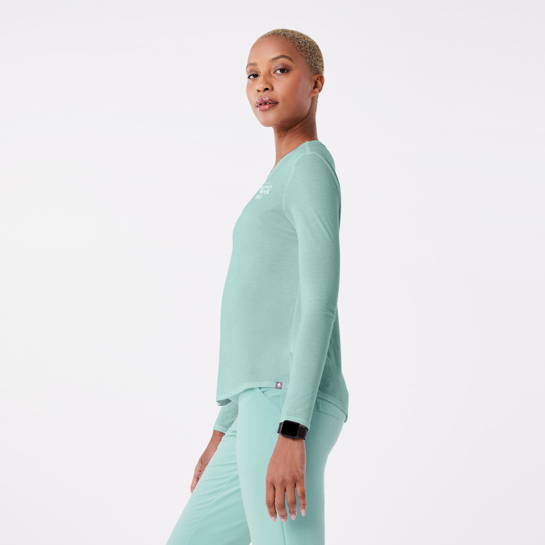 Women's Turn Patient Supersoft Longsleeve Underscrub - Seaglass · FIGS