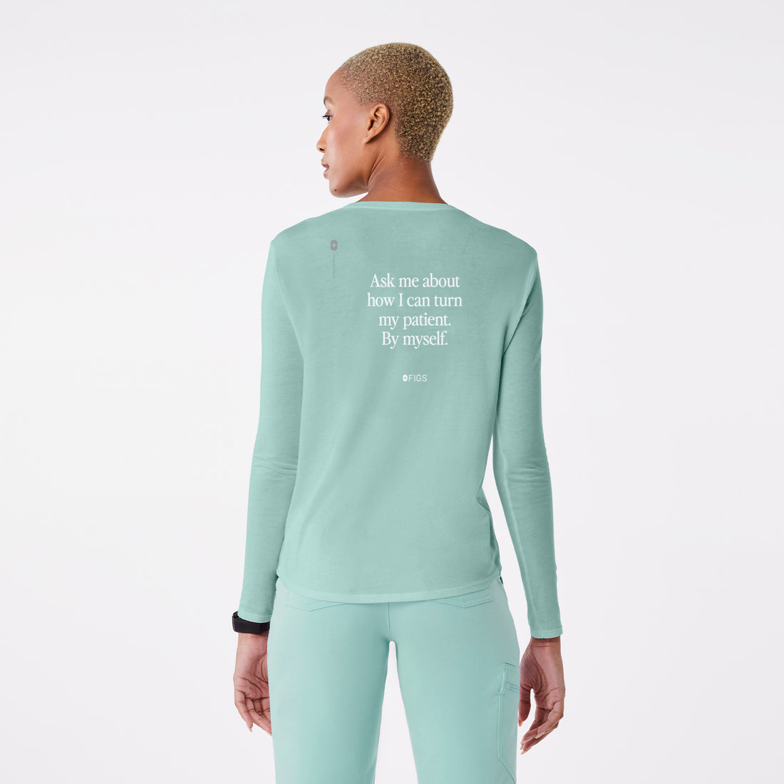 Women's Turn Patient Supersoft Longsleeve Underscrub - Seaglass · FIGS