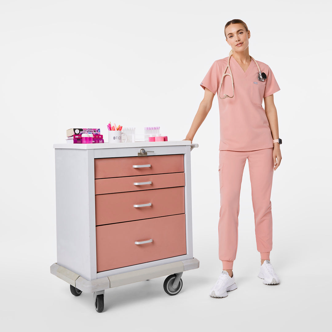 Women's Catarina One-Pocket Scrub Top™ - Pink Sand · FIGS